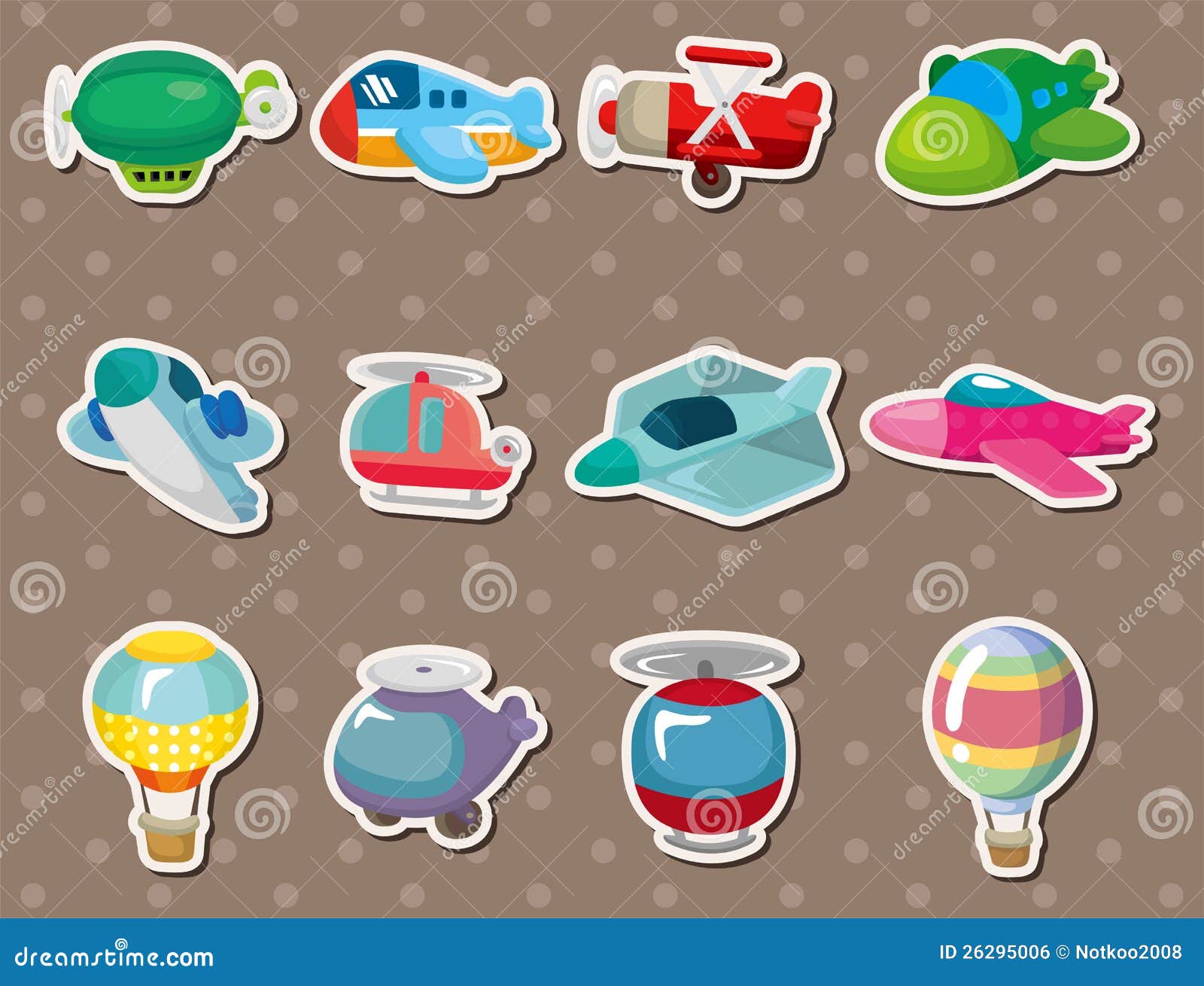 Cartoon airplane stickers stock vector. Illustration of floatplane ...