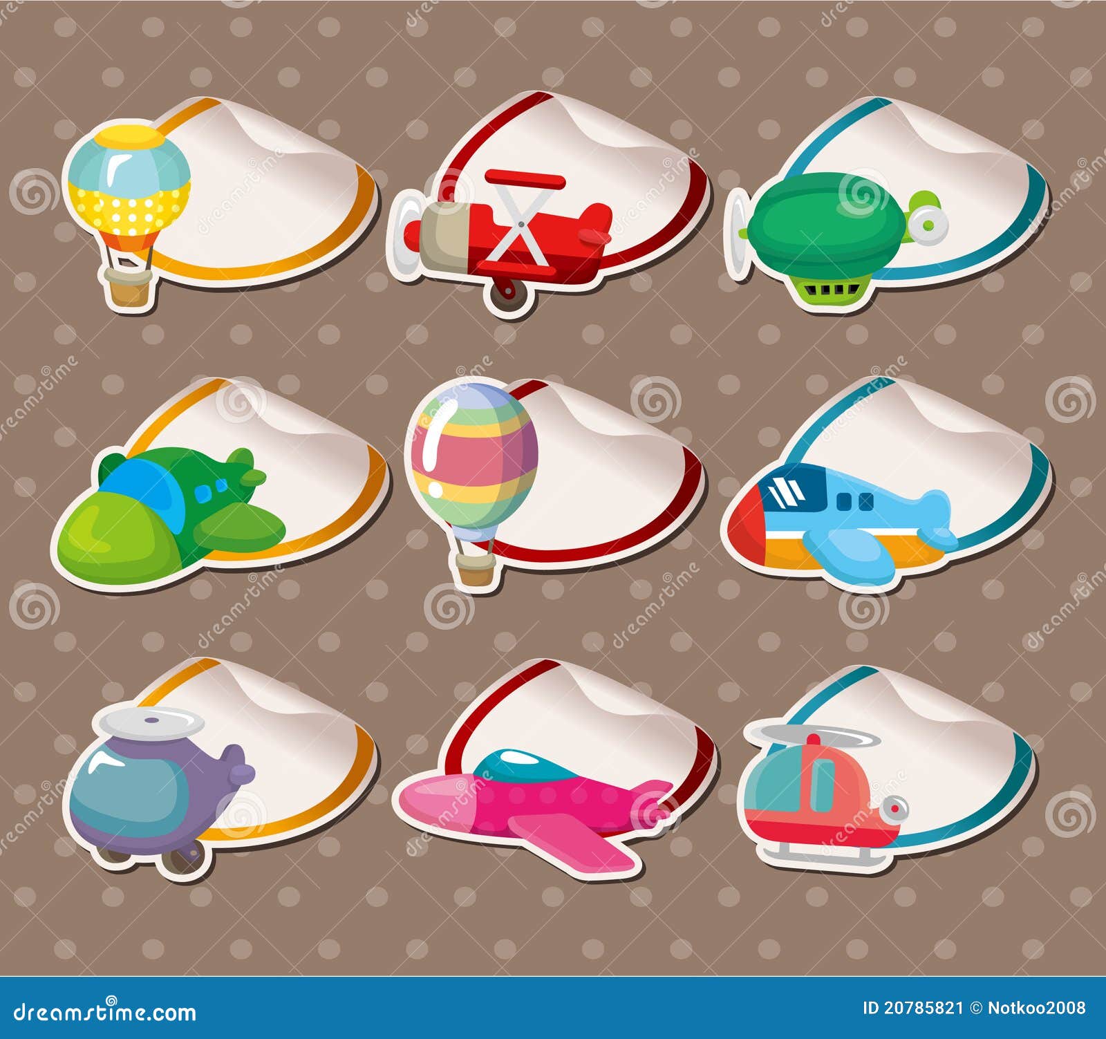 Cartoon Airplane Stickers,Label | CartoonDealer.com #20785821