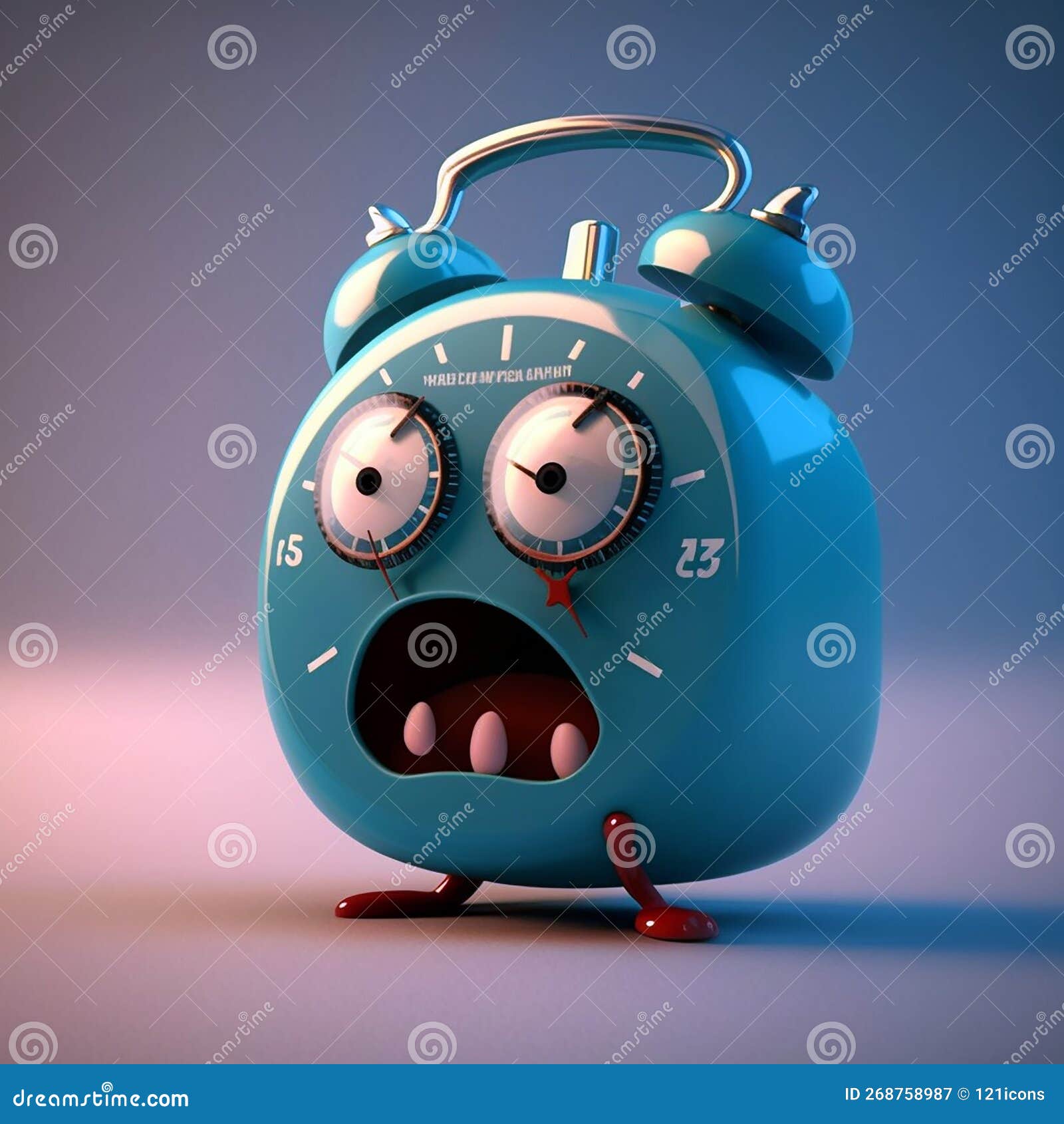Cartoon Alarm Clock Angry Character Illustration Using Generative AI ...