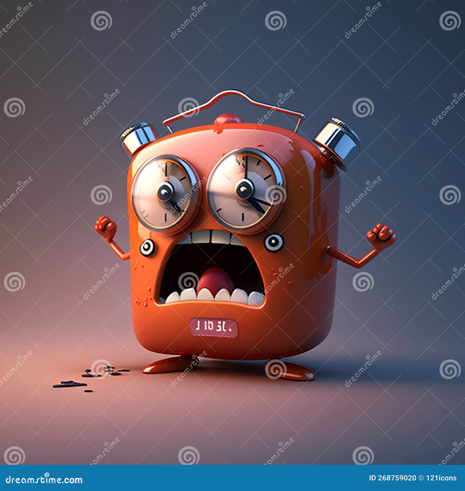 Cartoon Alarm Clock Angry Character Illustration Using Generative AI ...