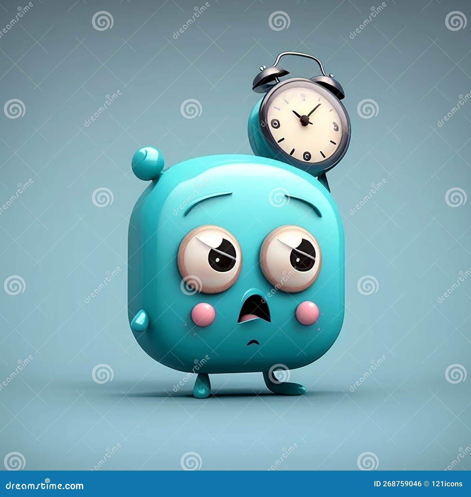 Cartoon Alarm Clock Character Illustration Using Generative AI Stock ...