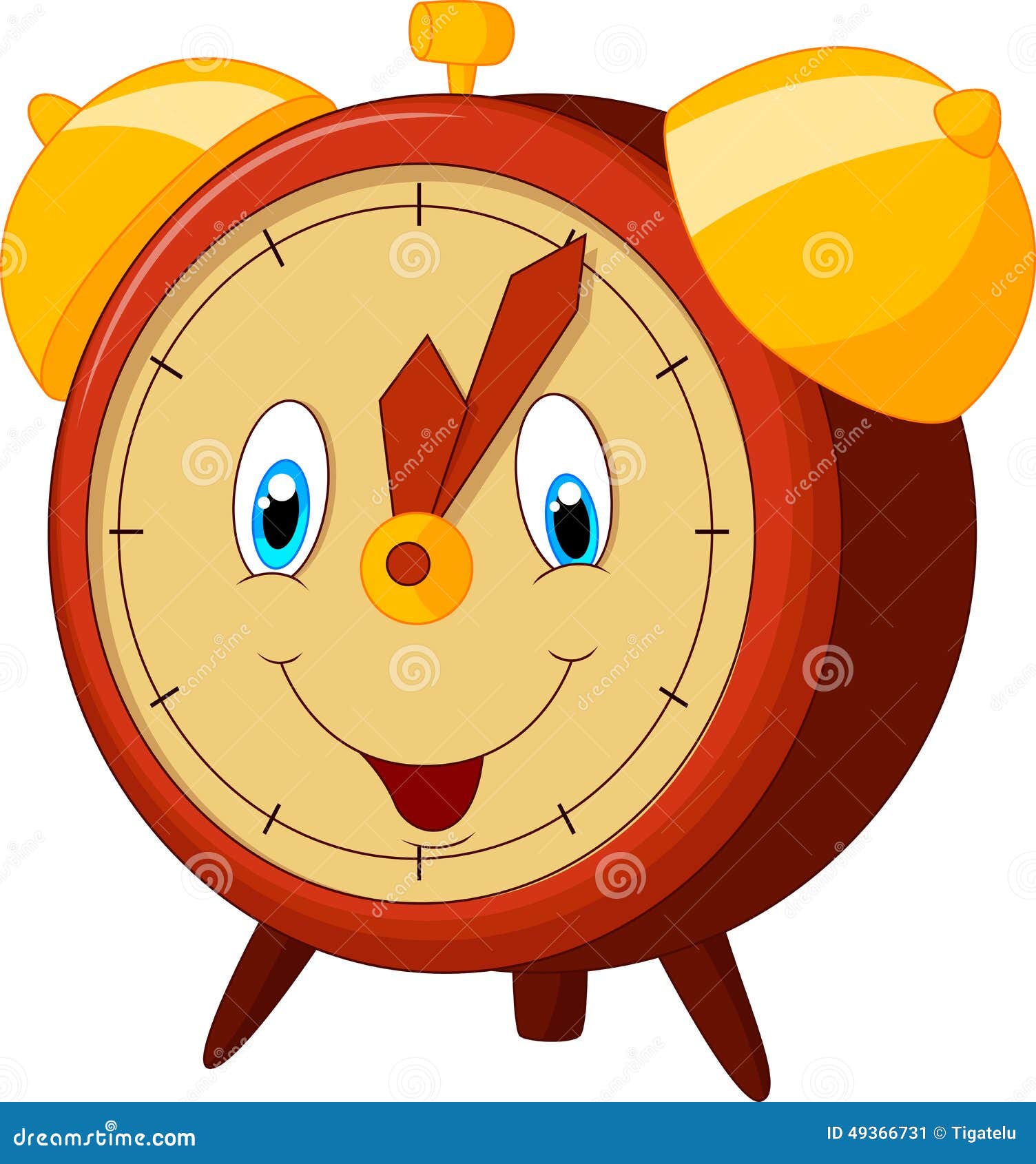 Cartoon Alarm Clock Character Vector Illustration | CartoonDealer.com ...