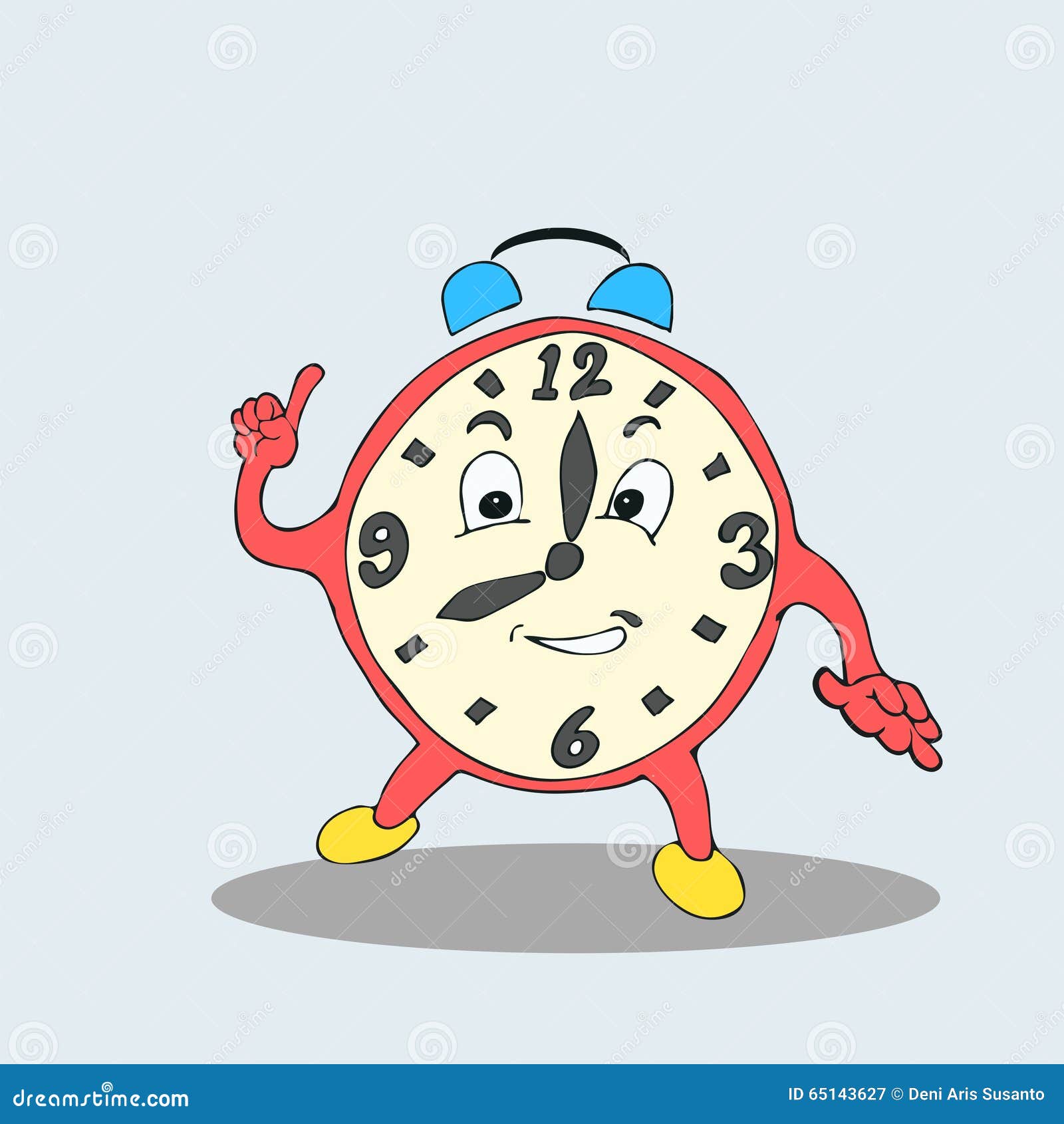 Cartoon Alarm Clock Character Vector Illustration | CartoonDealer.com ...