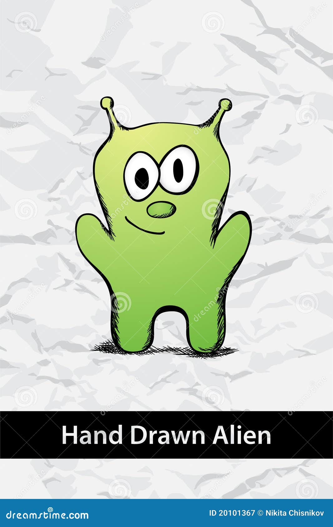 Cartoon Alien stock vector. Illustration of alien, hello - 20101367