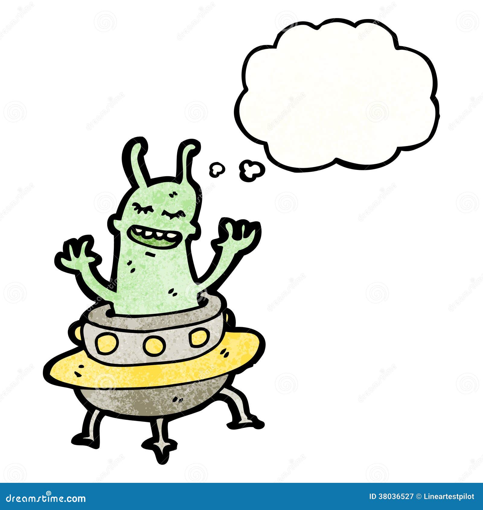 Cartoon alien stock vector. Illustration of thought, happy - 38036527