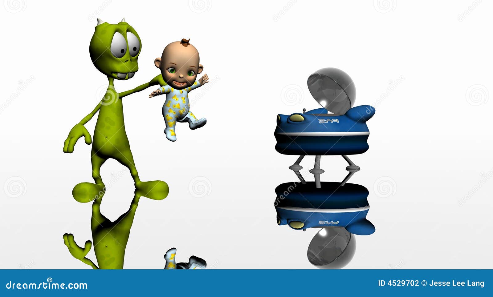 Cartoon alien and baby stock illustration. Illustration of baby - 4529702