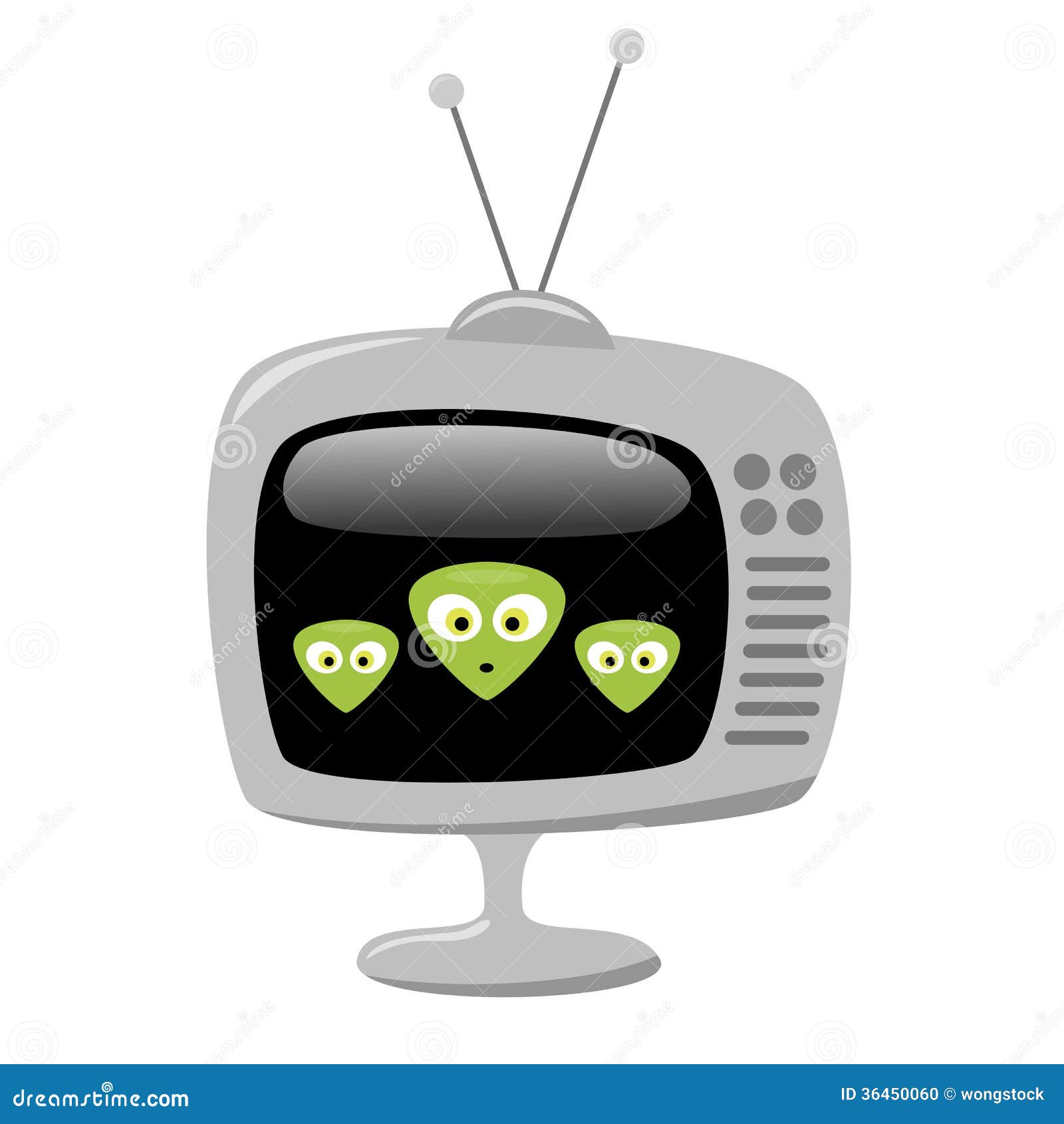 Cartoon Alien Faces on a TV Screen, EPS10 Vector Stock Vector ...
