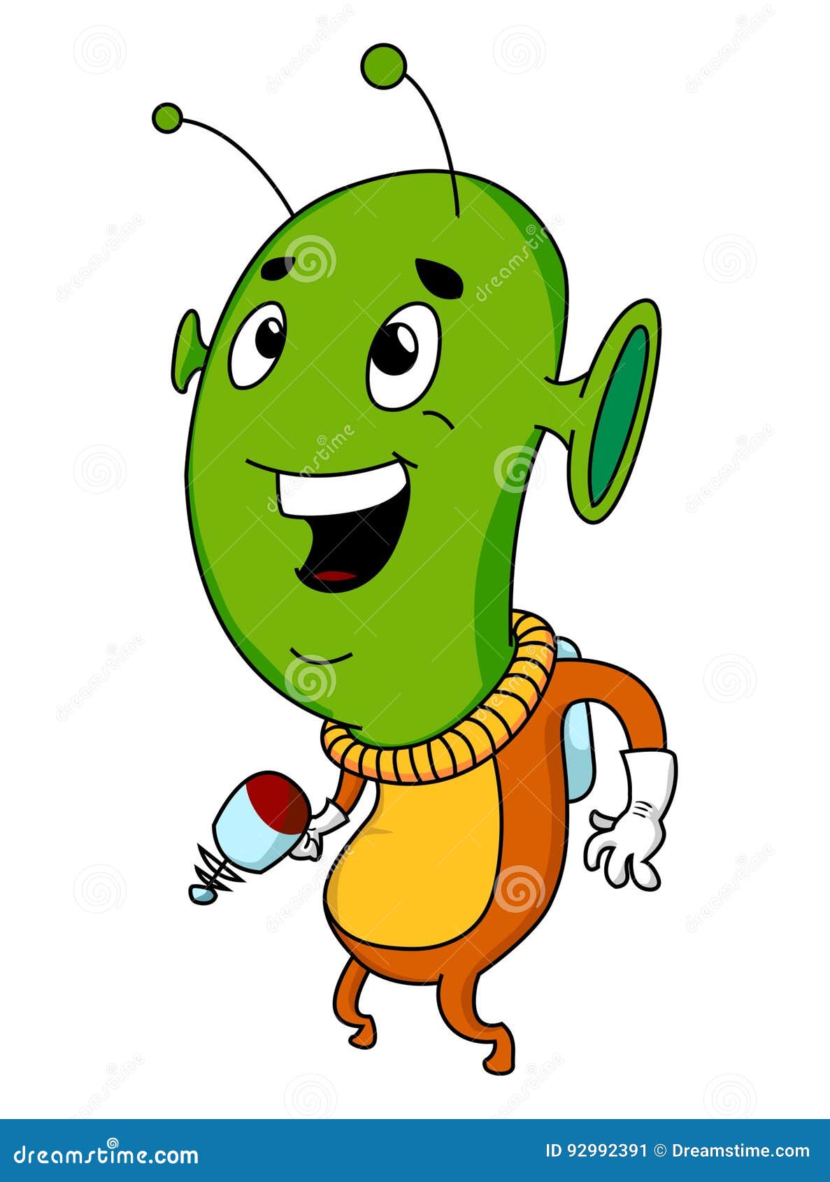 Cartoon alien stock vector. Illustration of smile, alien - 92992391