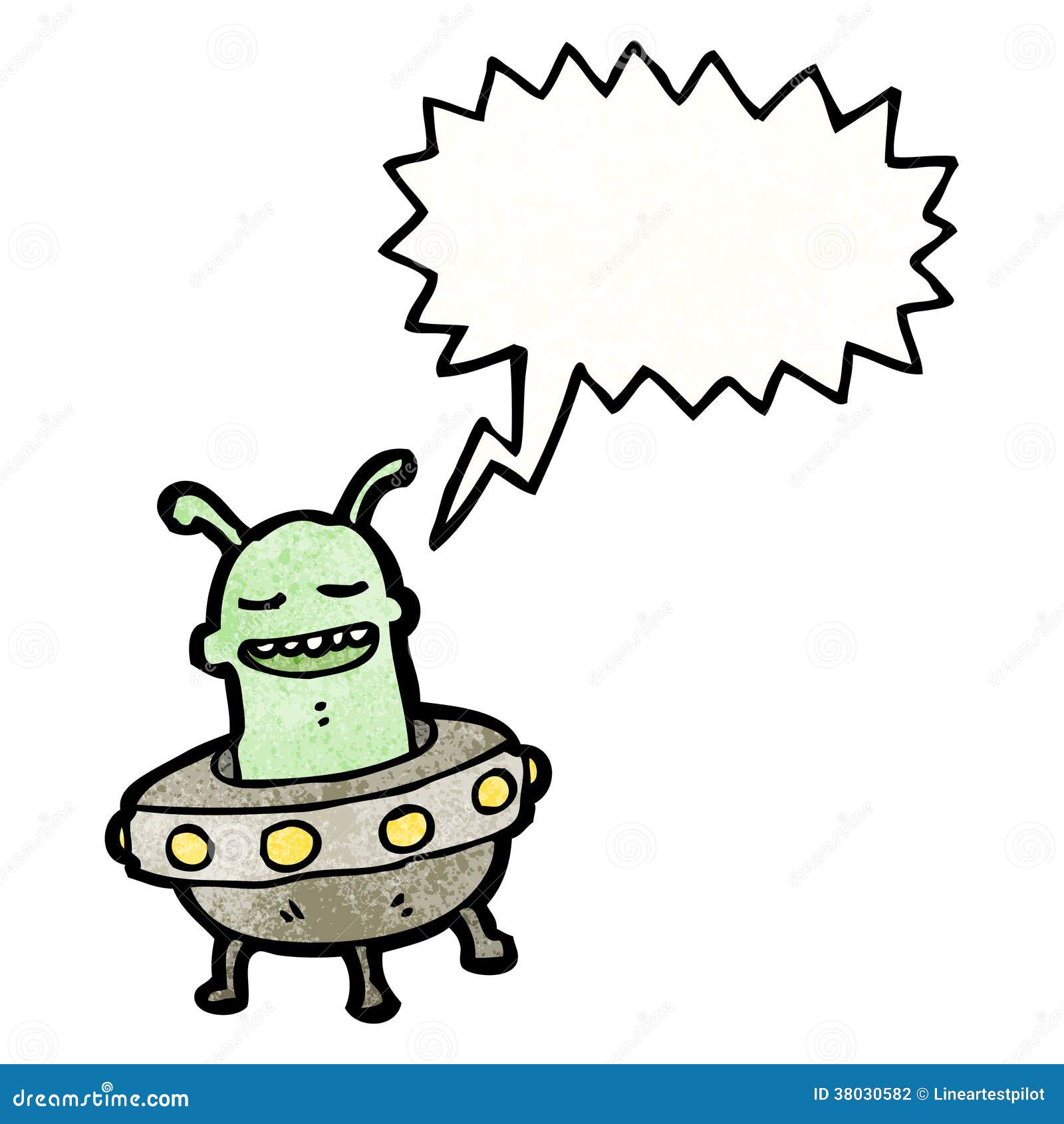 Cartoon alien invader stock vector. Illustration of retro - 38030582