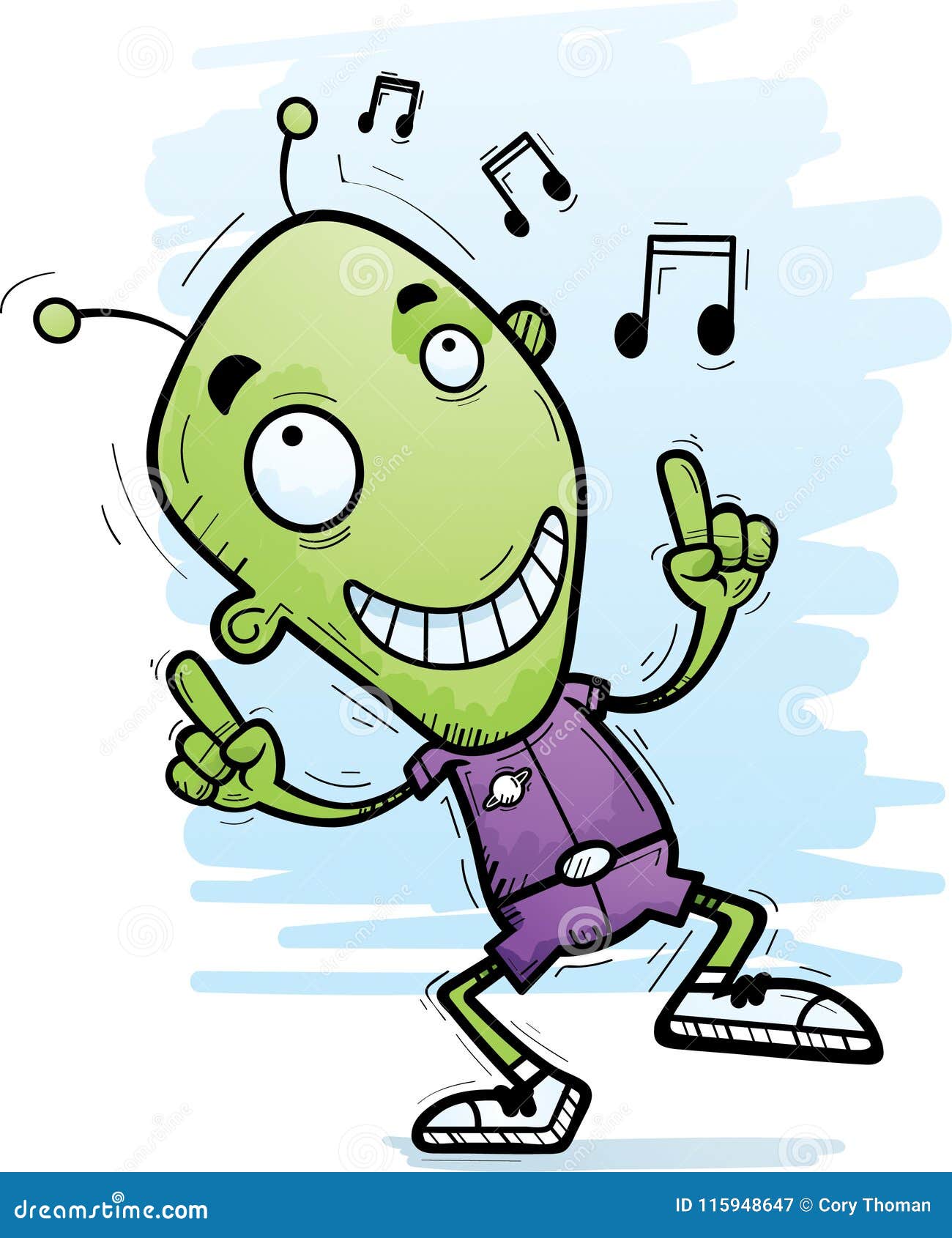 Cartoon Alien Man Dancing stock vector. Illustration of clipart - 115948647