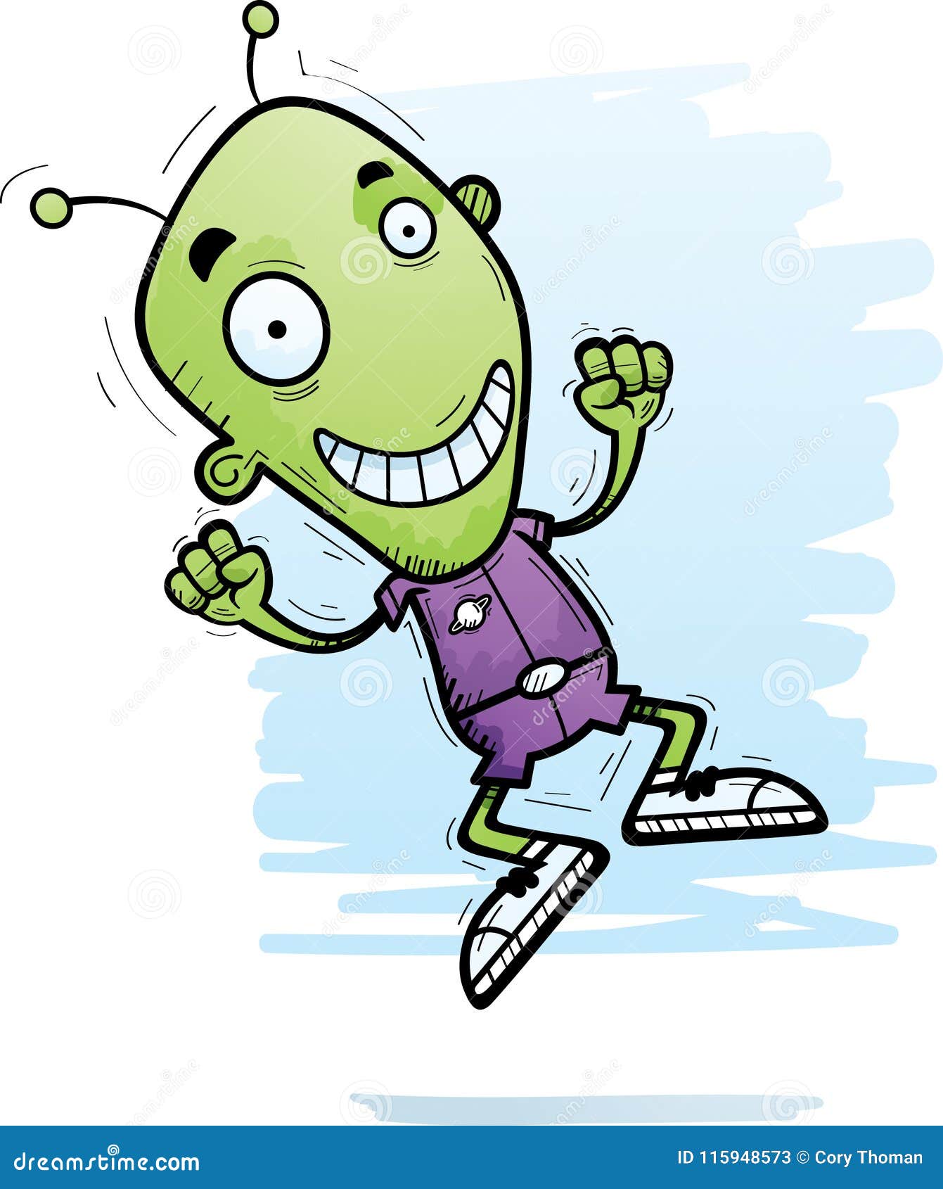 Cartoon Alien Man Jumping stock vector. Illustration of clip - 115948573