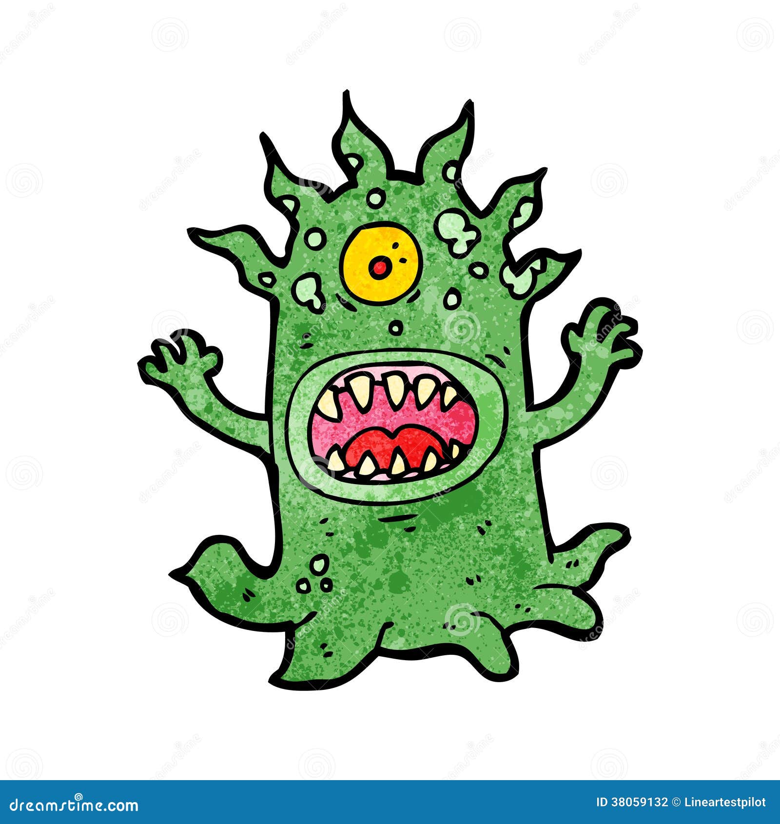 Cartoon alien monster stock vector. Illustration of quirky - 38059132
