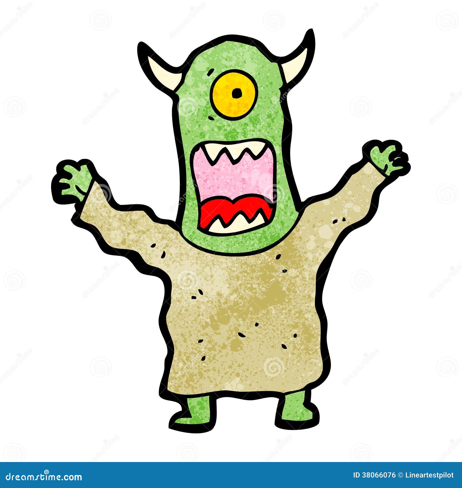 Cartoon alien monster stock vector. Illustration of cheerful - 38066076