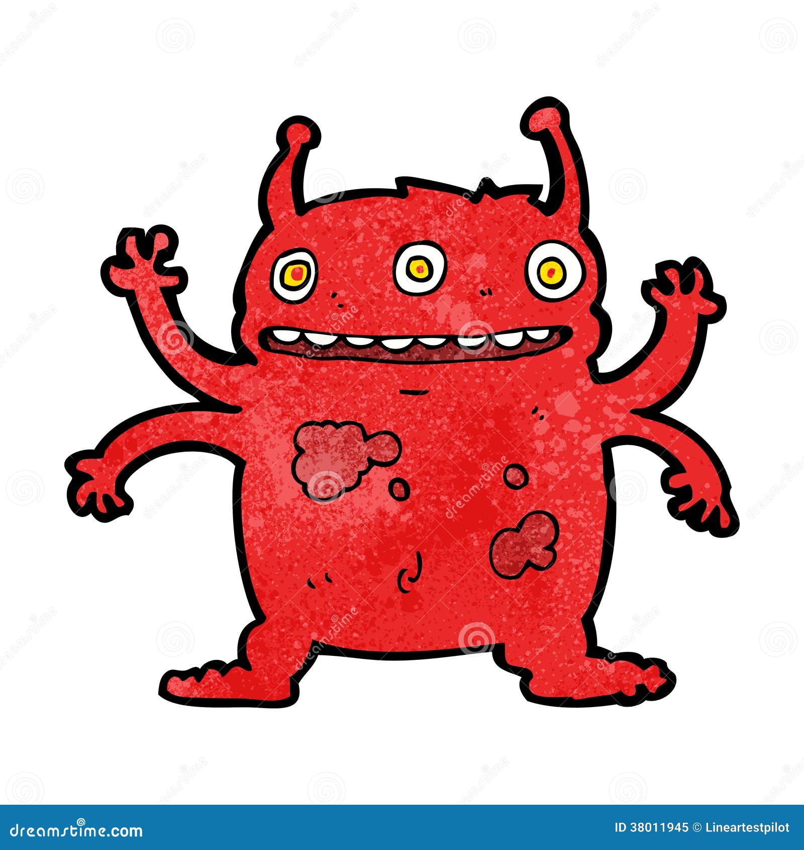Cartoon alien monster stock vector. Illustration of doodle - 38011945
