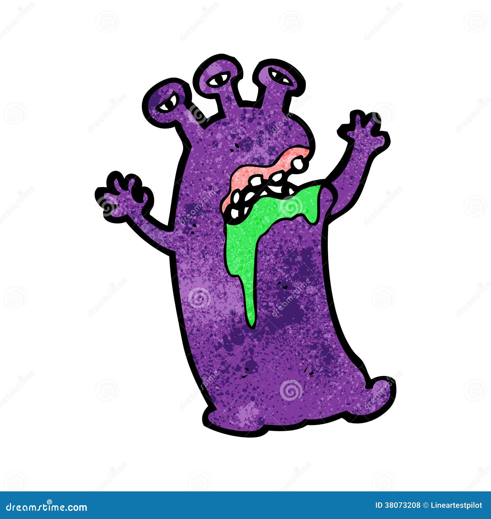 Cartoon alien monster stock vector. Illustration of drawing - 38073208