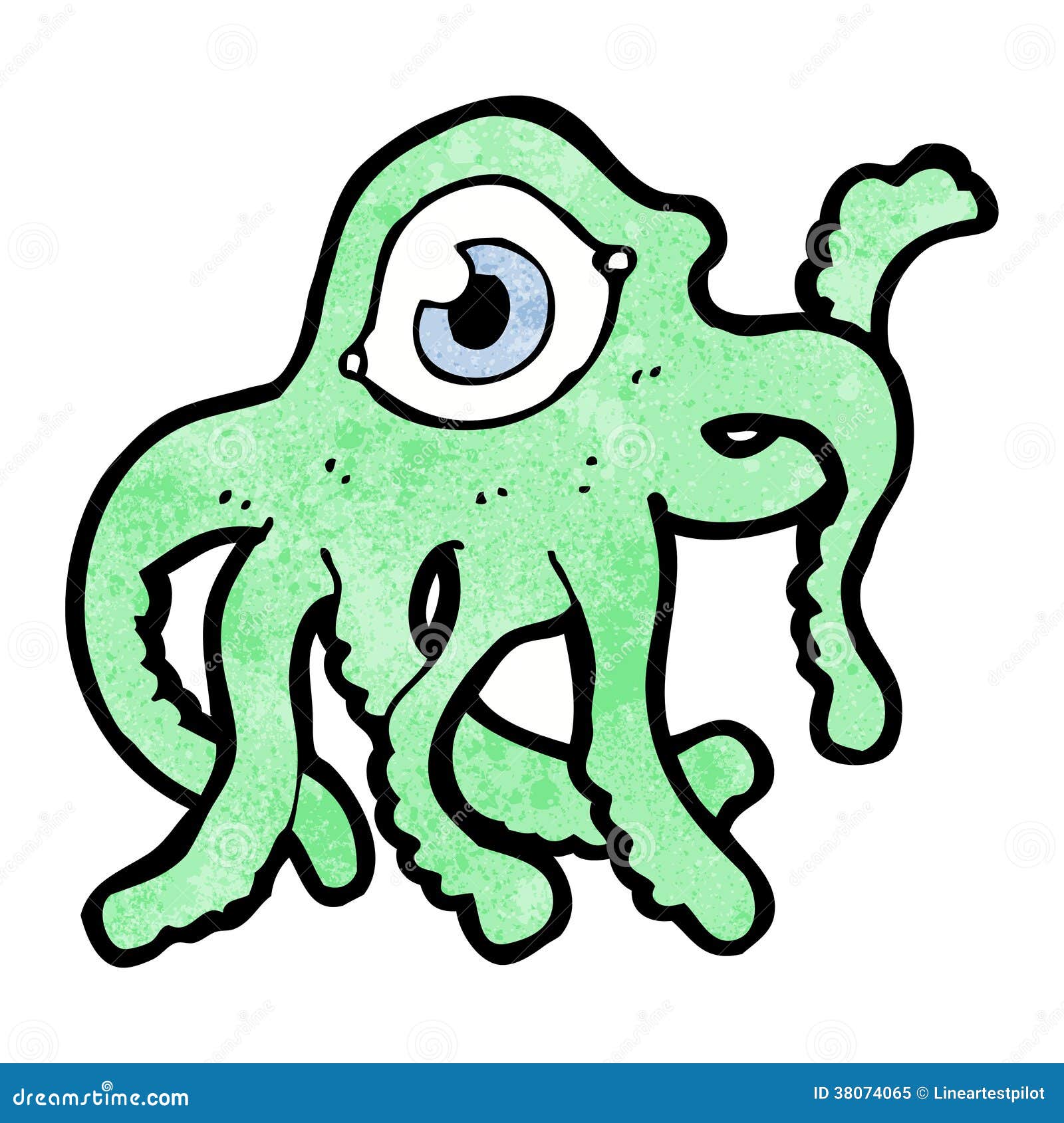 Cartoon alien monster stock vector. Illustration of creature - 38074065