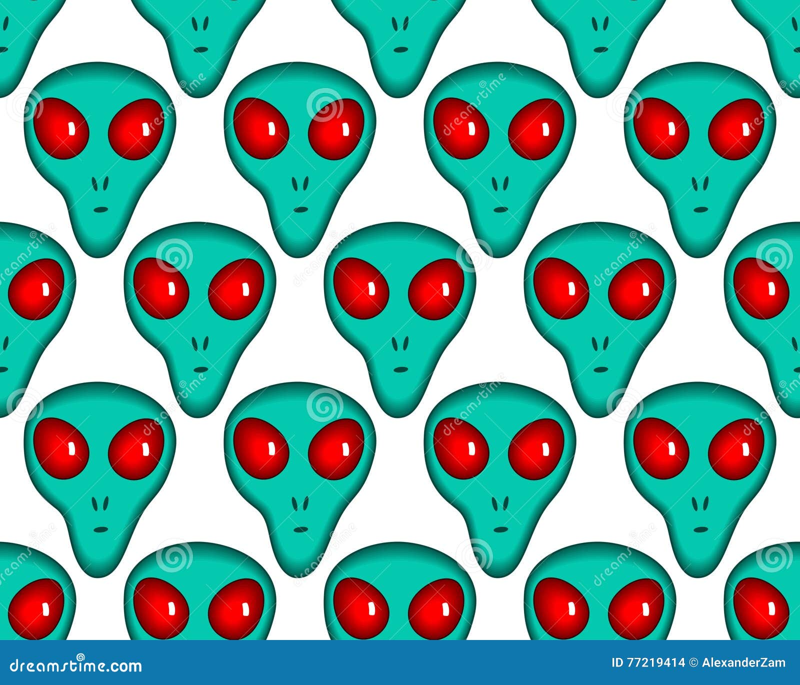 Cartoon alien pattern stock vector. Illustration of character - 77219414