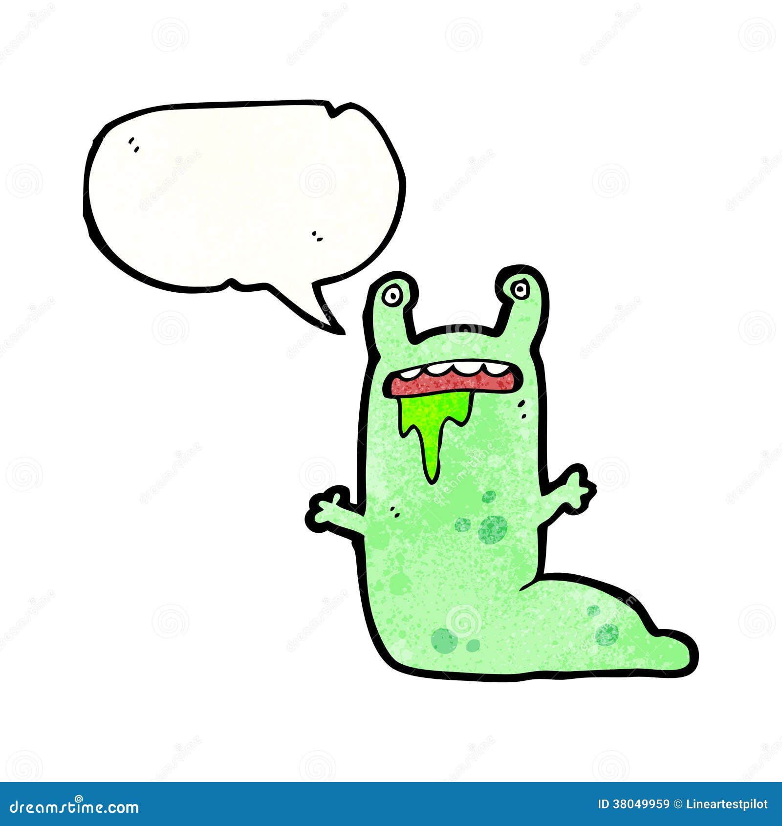 Cartoon alien slug monster stock vector. Illustration of grunge - 38049959