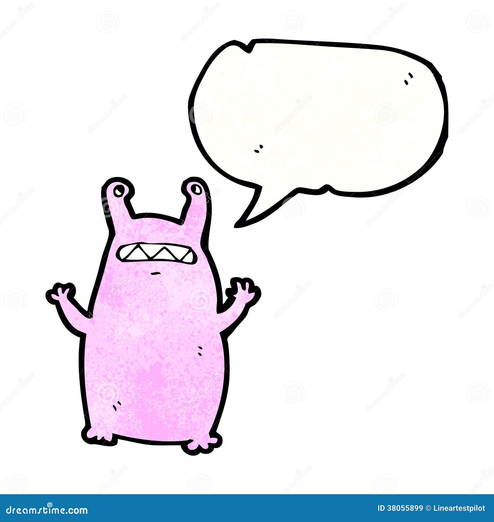 Cartoon alien slug monster stock vector. Illustration of bubble - 38055899