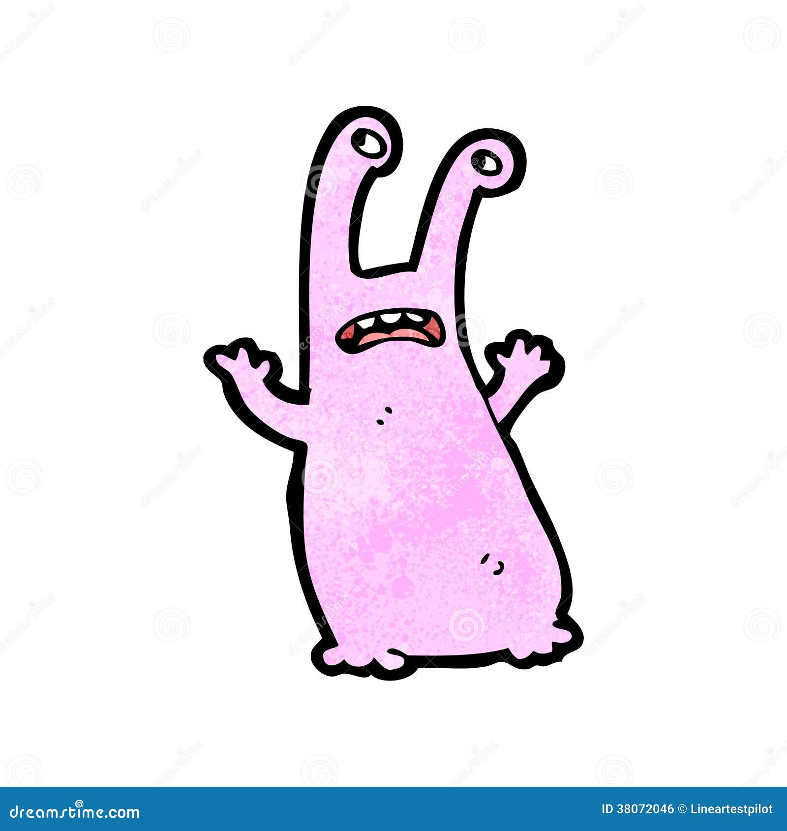 Cartoon alien slug monster stock vector. Illustration of hand - 38072046