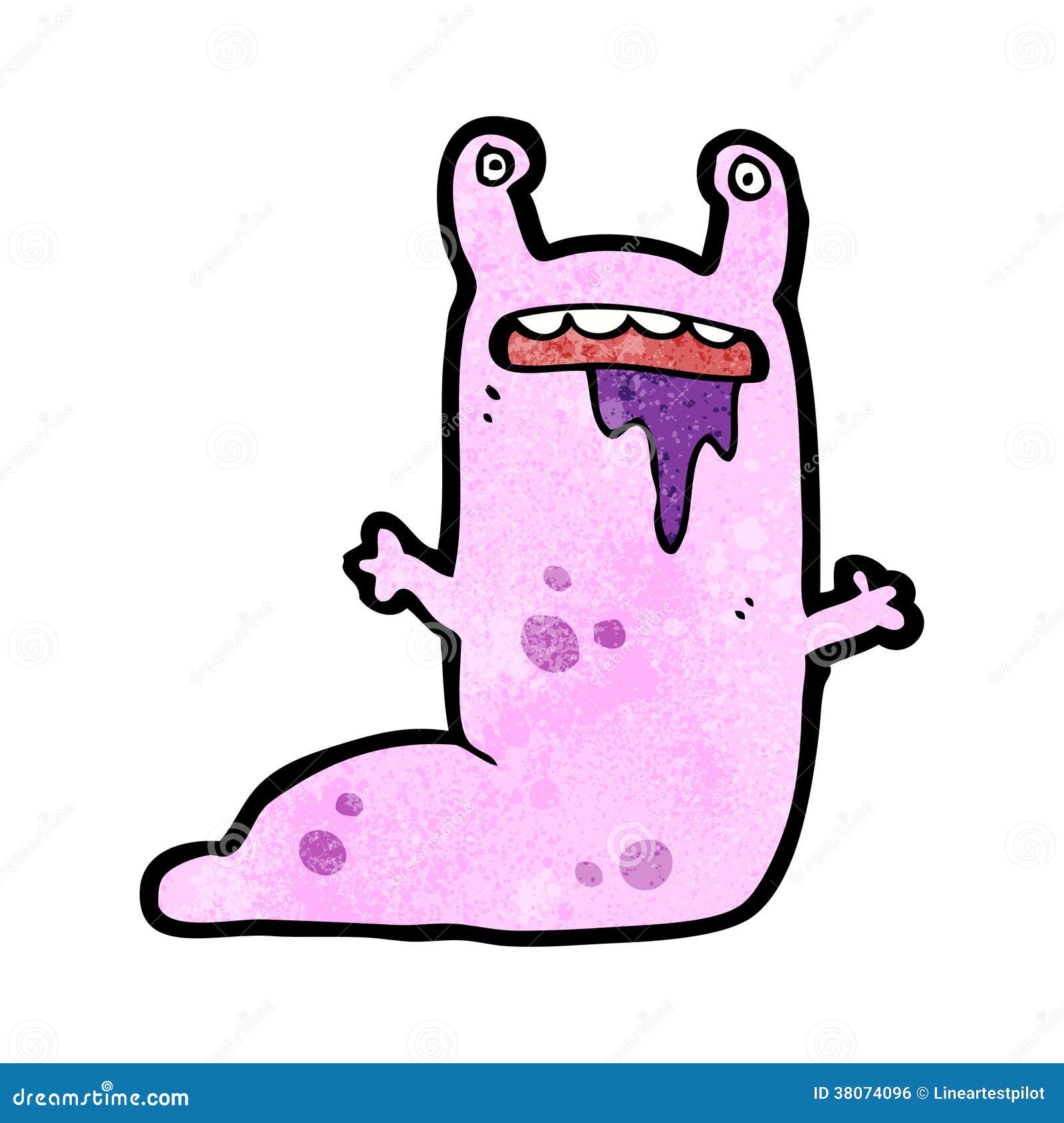 Cartoon alien slug monster stock vector. Illustration of drawing - 38074096