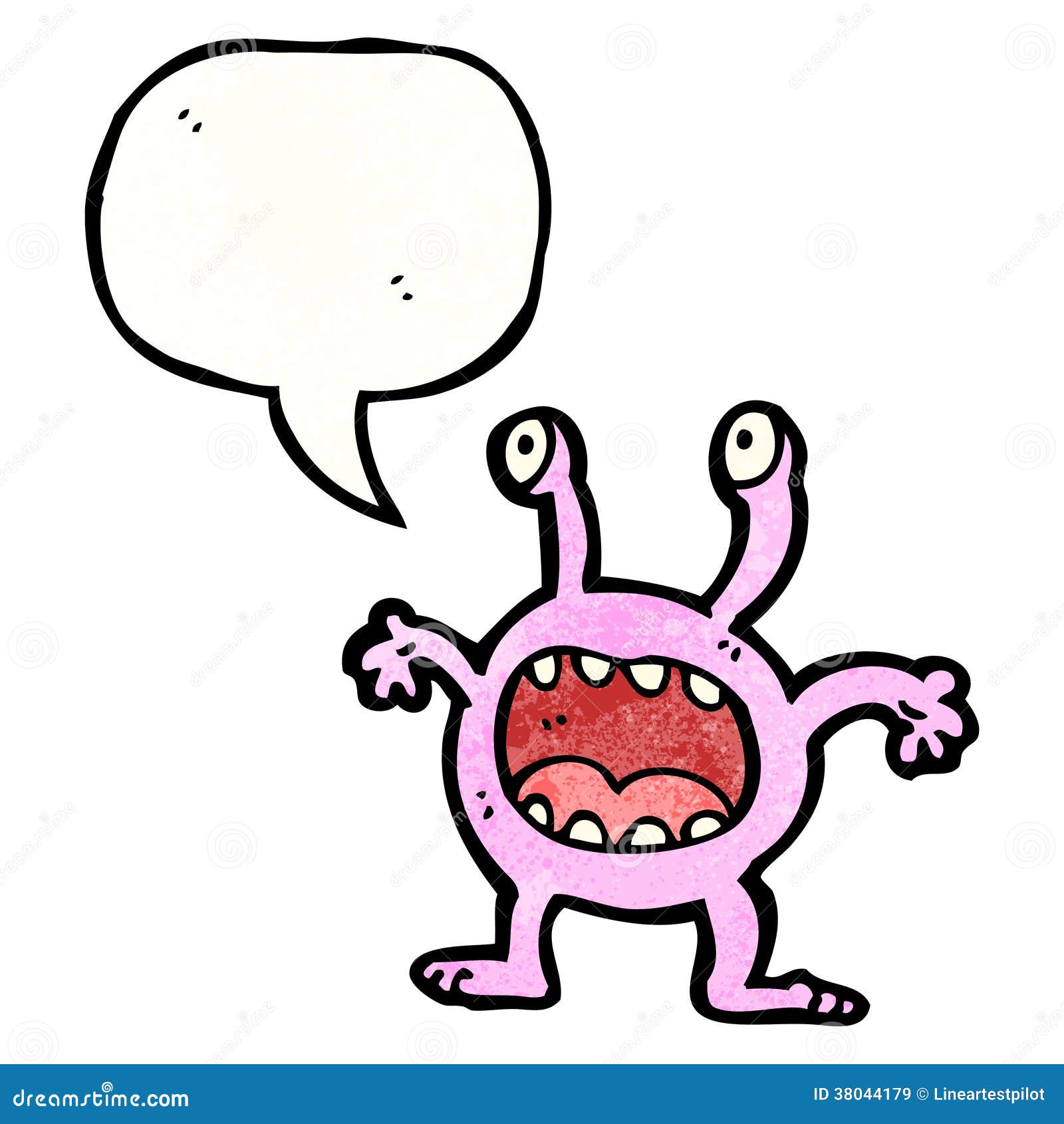 Cartoon Alien with Speech Bubble Stock Vector - Illustration of monster ...