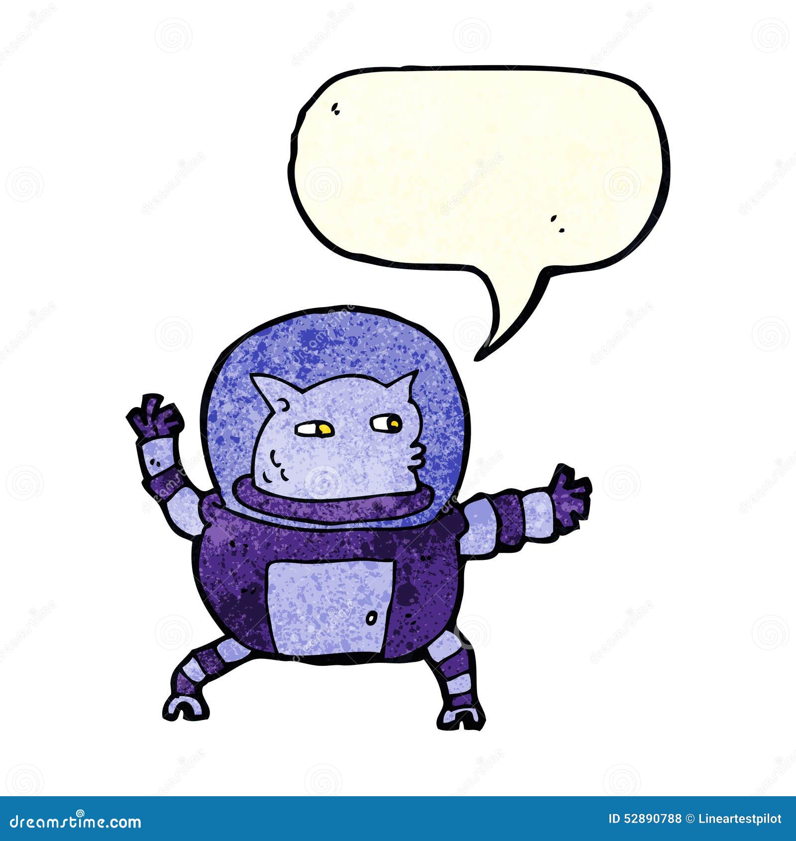 Cartoon Alien with Speech Bubble Stock Illustration - Illustration of ...