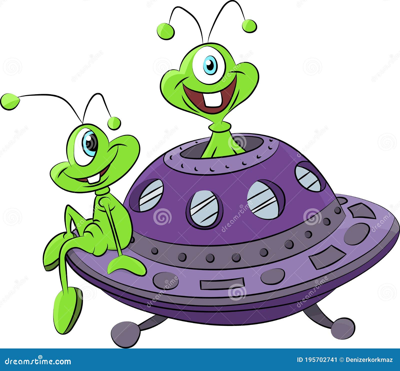 Cartoon Aliens Traveling with Their Spaceship Vector Illustration Stock ... Cartoon Aliens Traveling with Their Spaceship Vector Illustration Stock ...