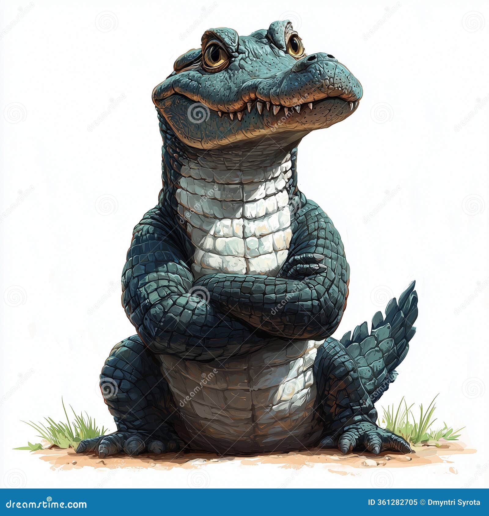 Cartoon Alligator with Confident Pose and Expressive Details Stock ...