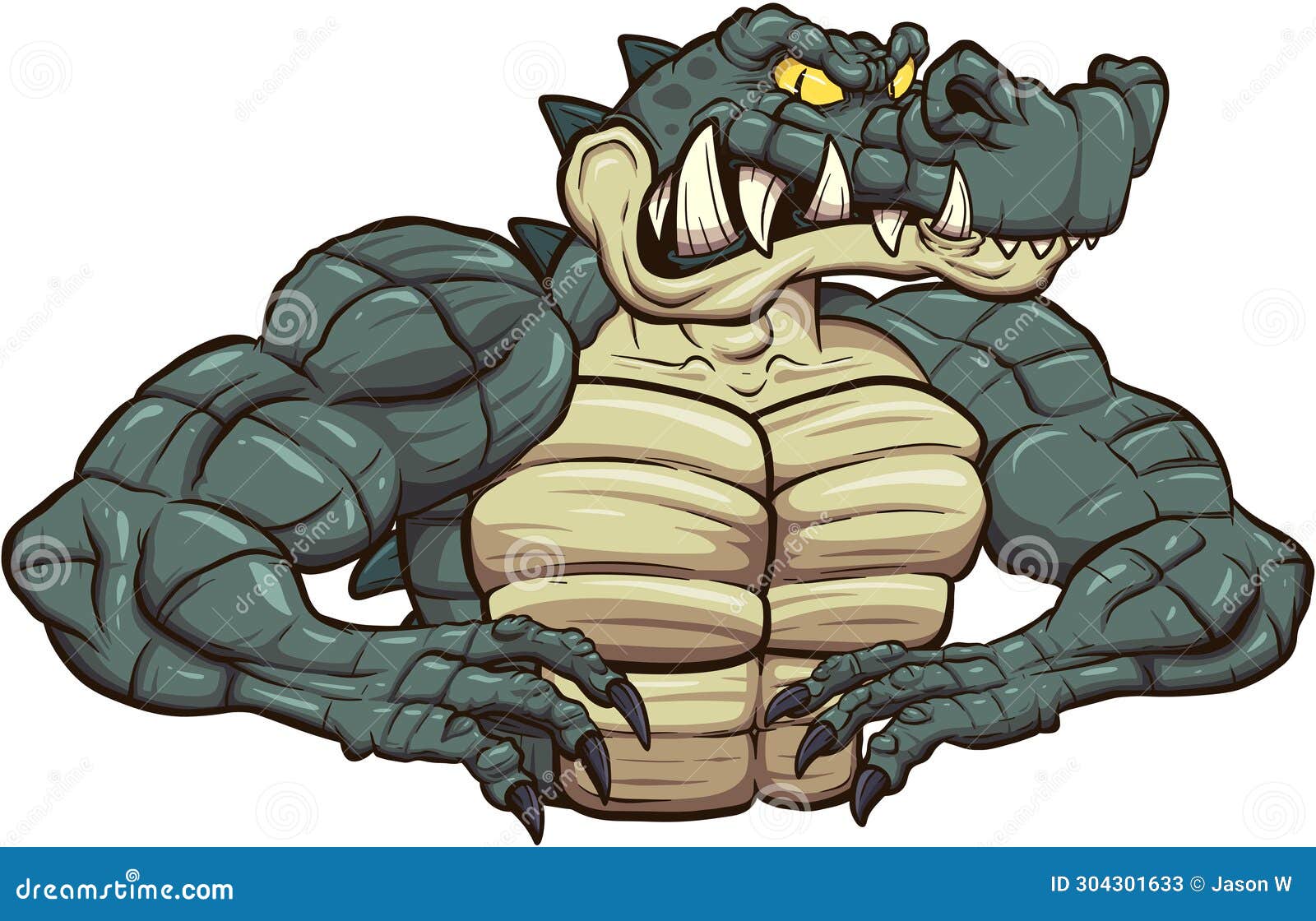 Cartoon Alligator. Vector Illustration with Simple Gradients. Stock ...