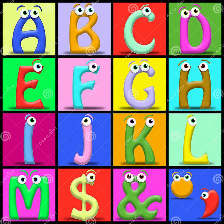Cartoon alphabet stock illustration. Illustration of clipart - 19572175