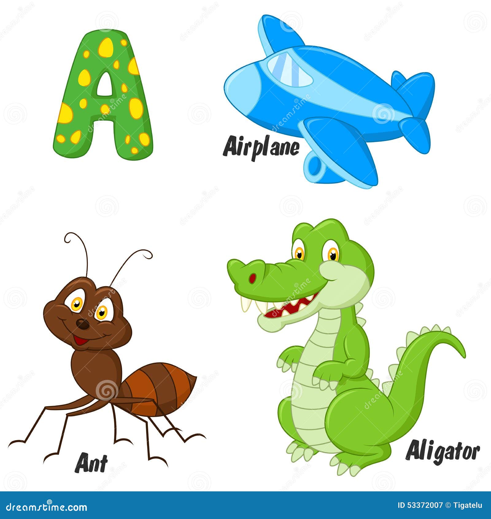 Cartoon a alphabet stock vector. Illustration of study - 53372007