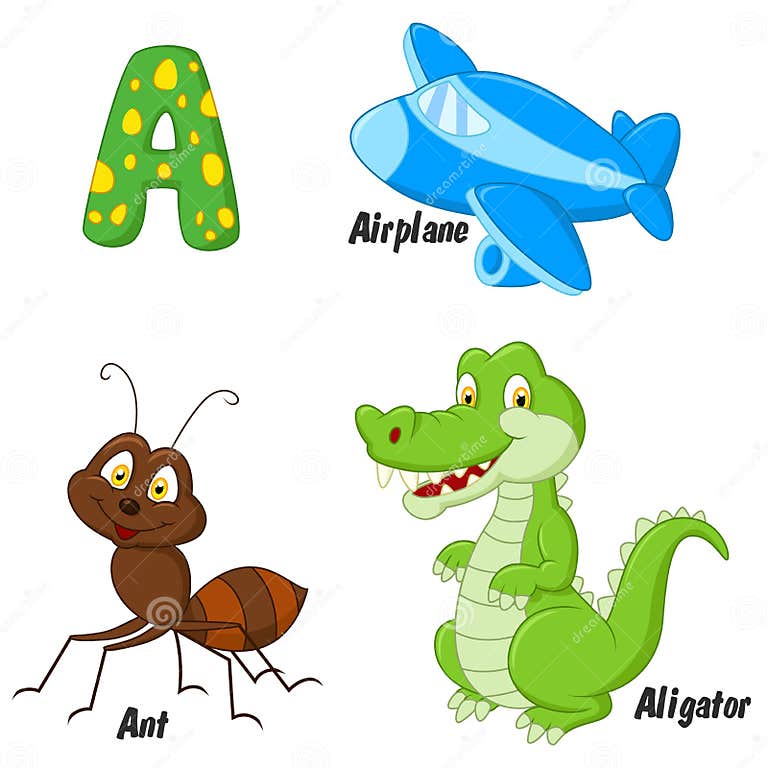 Cartoon a alphabet stock vector. Illustration of study - 53372007