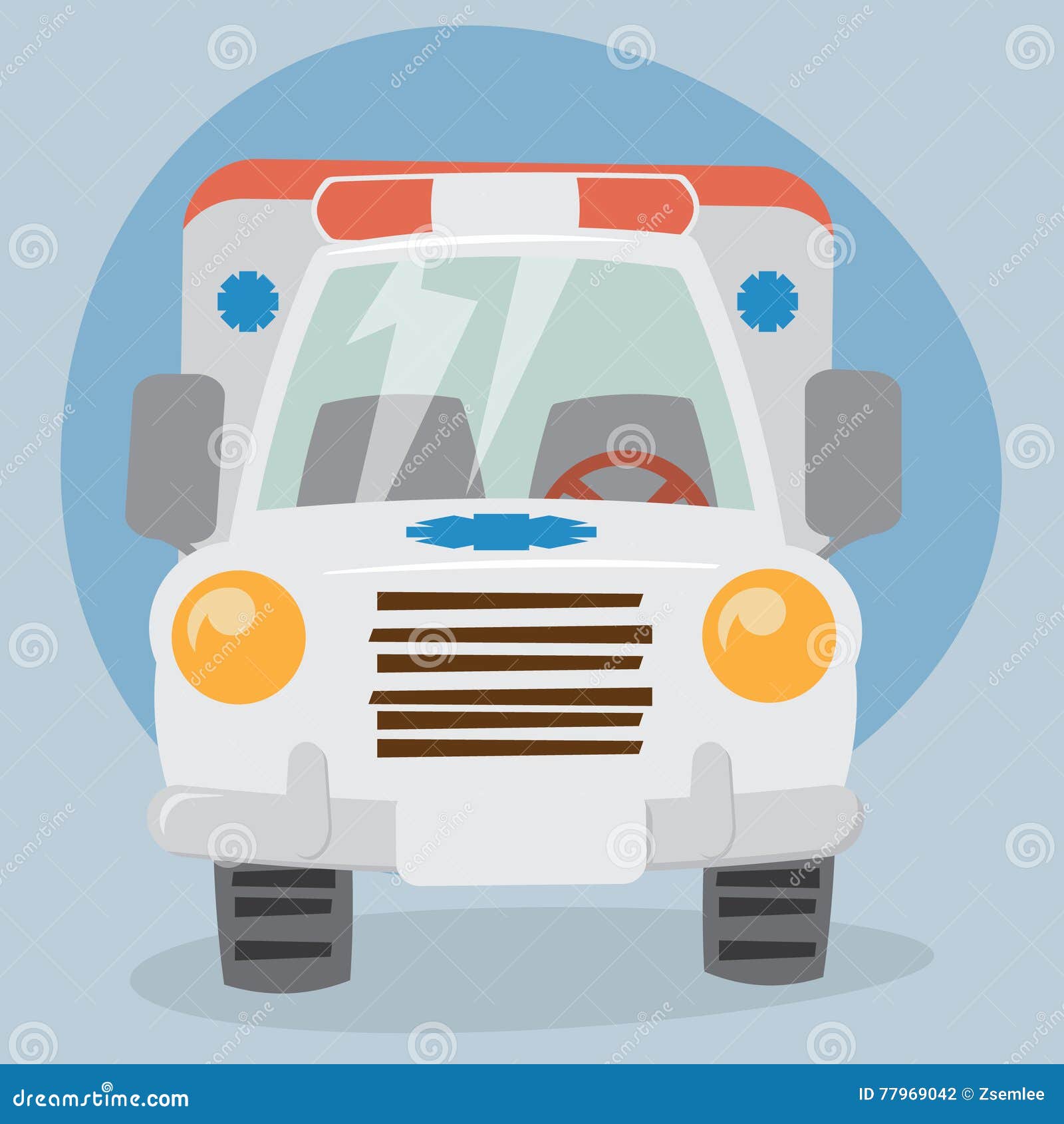 Cartoon Ambulance Truck Vector Illustration | CartoonDealer.com #77969042