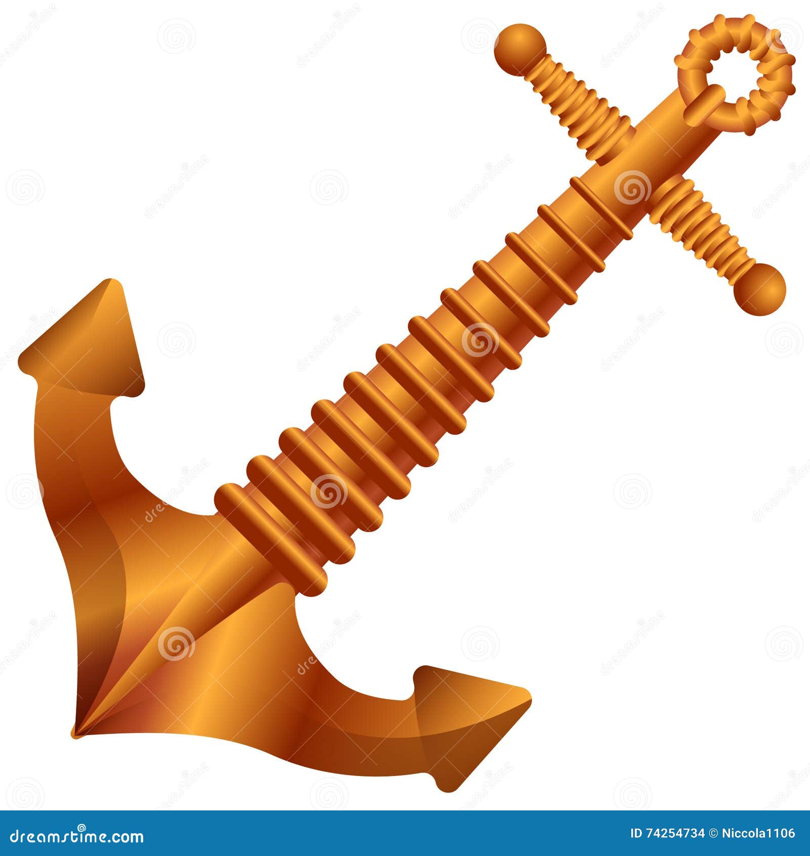 Cartoon Anchor stock vector. Illustration of metal, water - 74254734