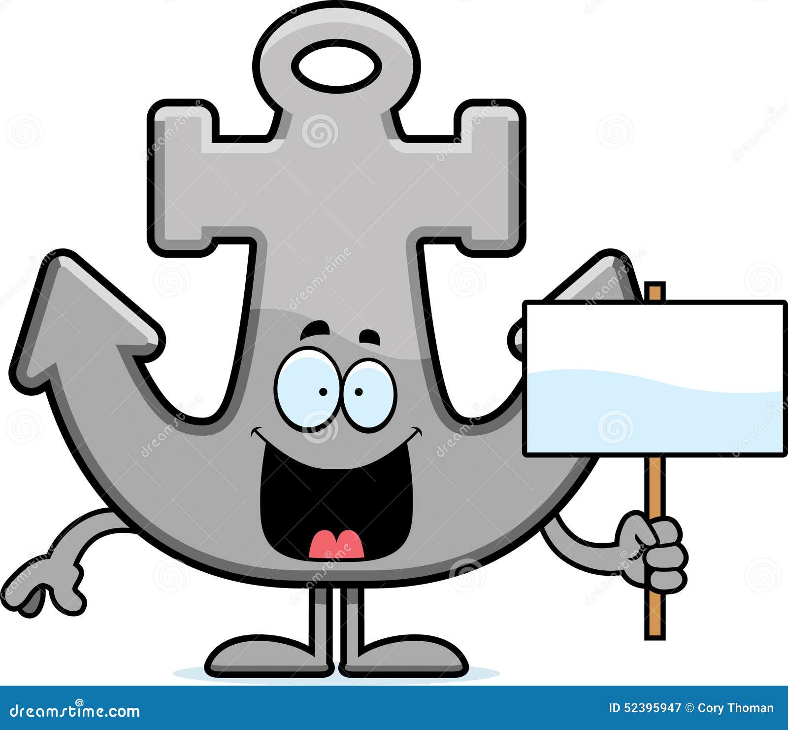 Cartoon Anchor Sign stock vector. Illustration of smiling - 52395947