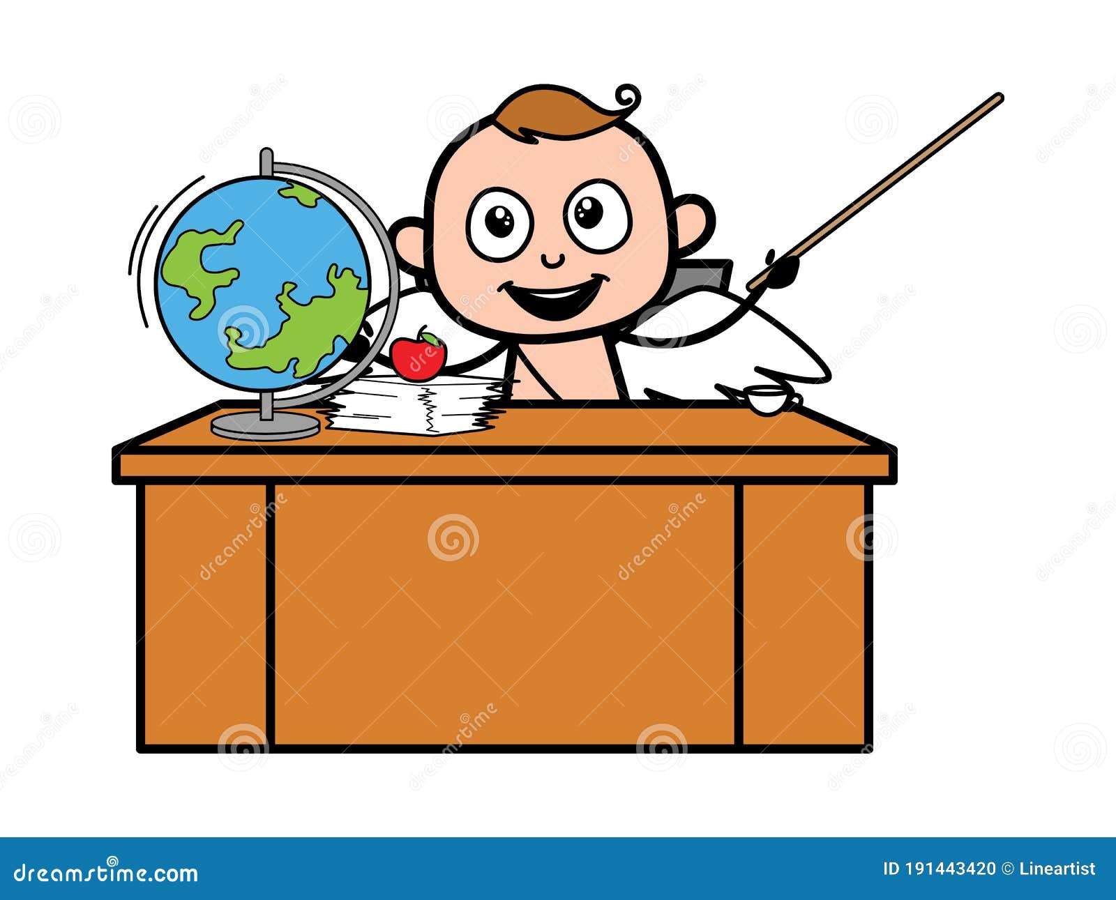 Cartoon Angel as Teacher stock illustration. Illustration of comic ...