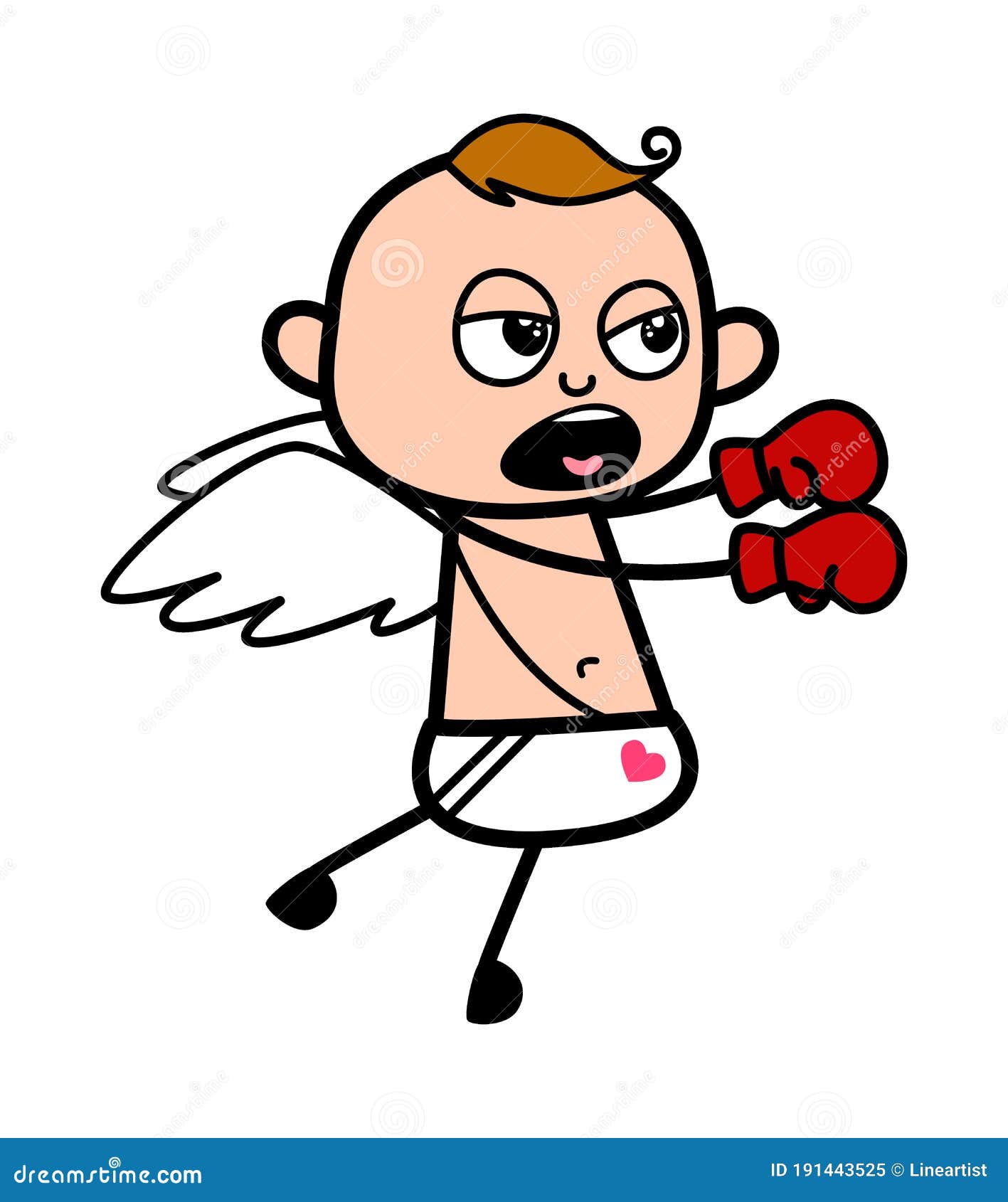Cartoon Angel Boxing stock illustration. Illustration of stress - 191443525