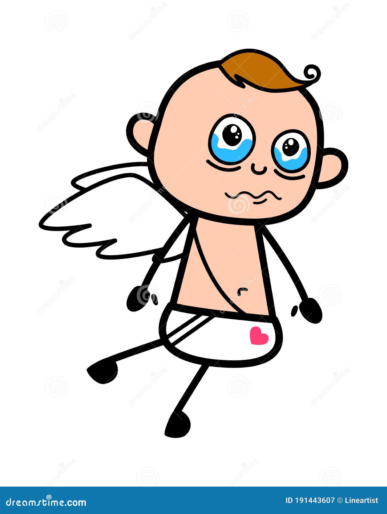 Cartoon Angel Crying stock illustration. Illustration of stressed ...