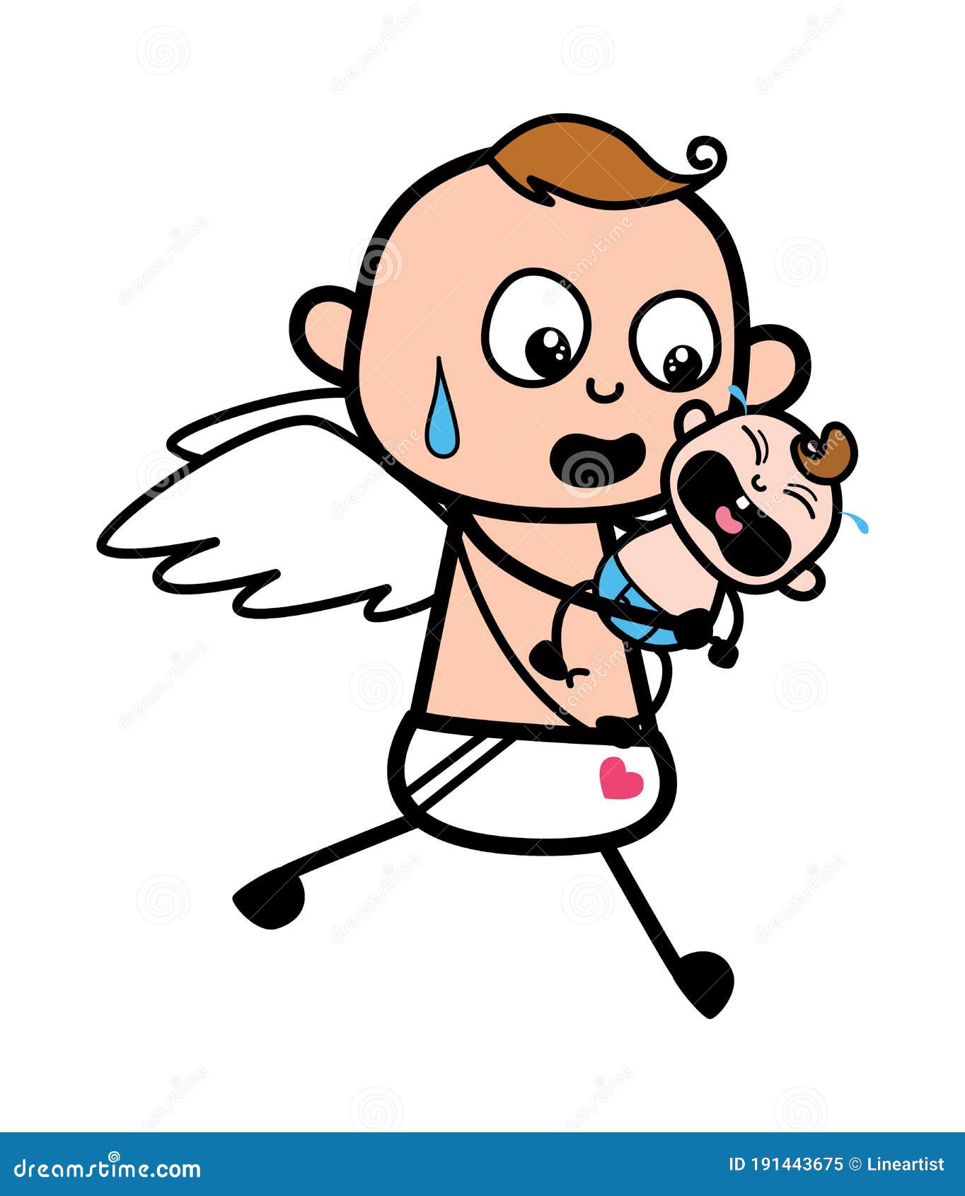 Sad Cupid Crying Vector Cartoon Illustration | CartoonDealer.com #207390751