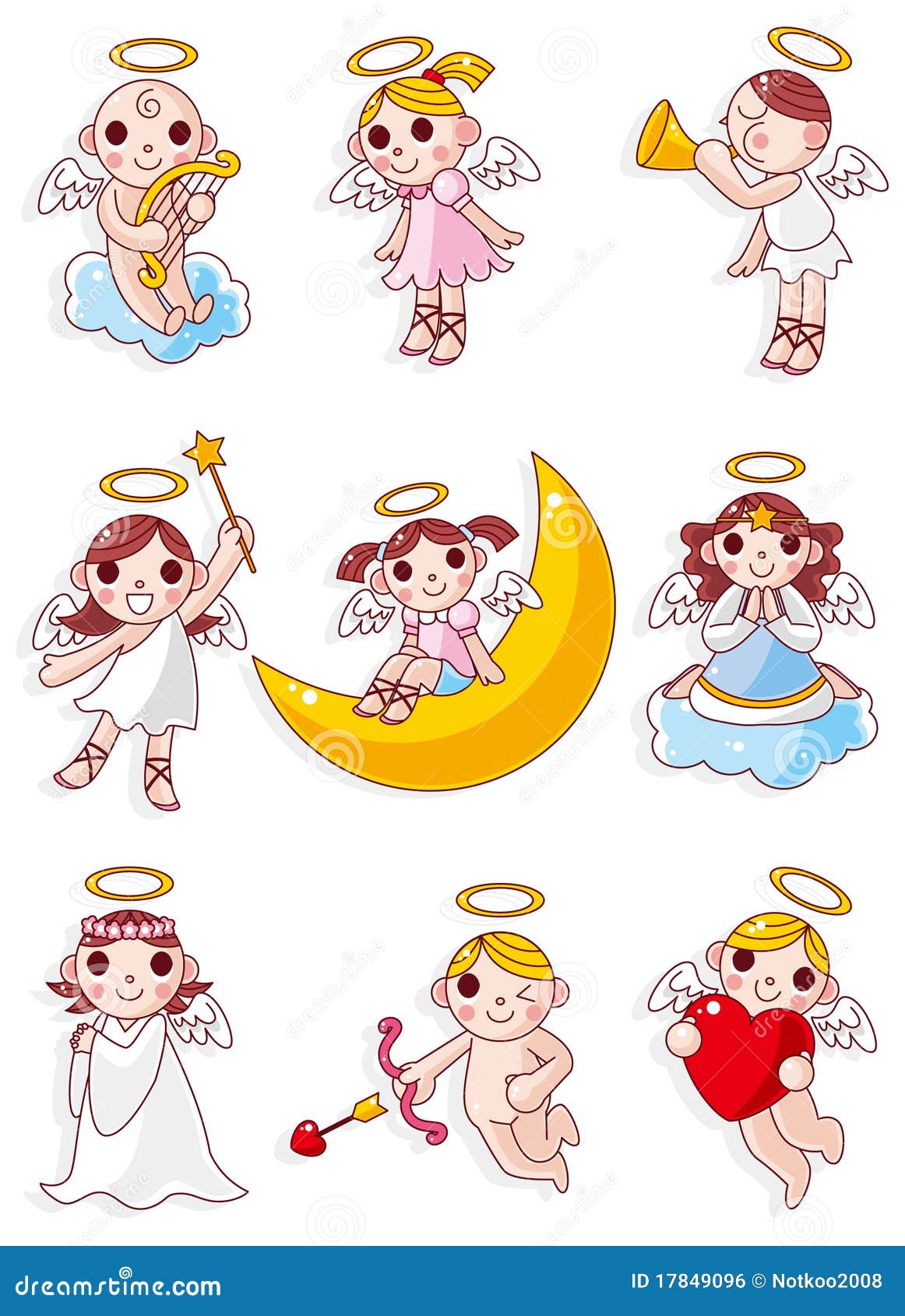 Cartoon angel icon stock vector. Illustration of doodle - 17849096