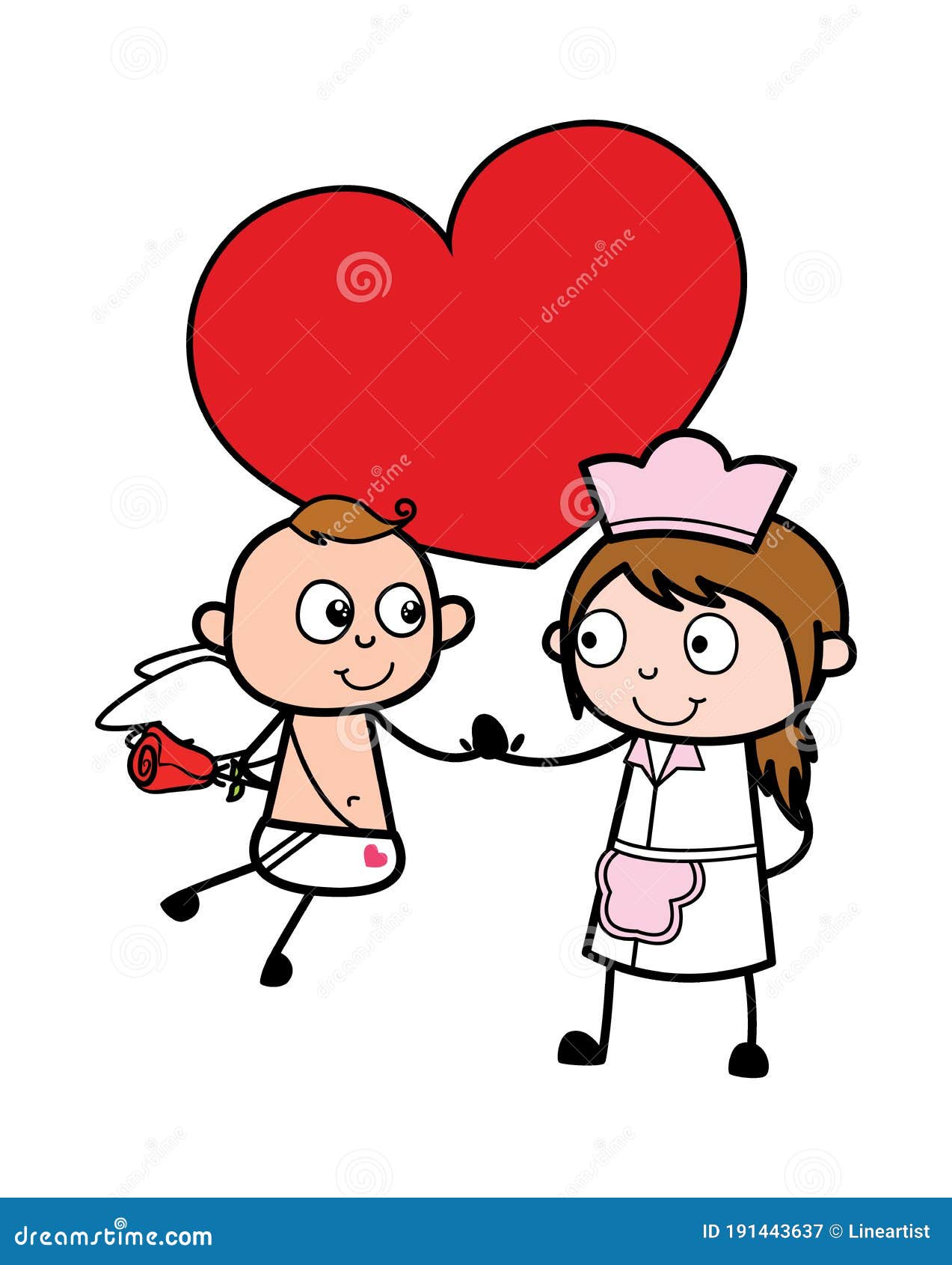Cartoon Angel in Love stock illustration. Illustration of funny - 191443637