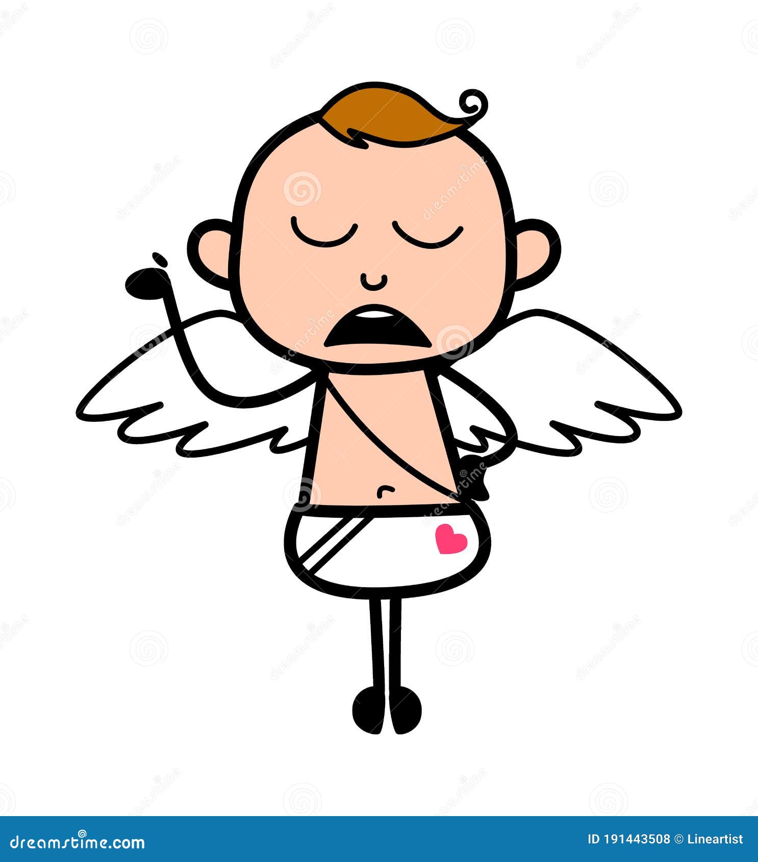 Cartoon Angel Pensive stock illustration. Illustration of comic - 191443508