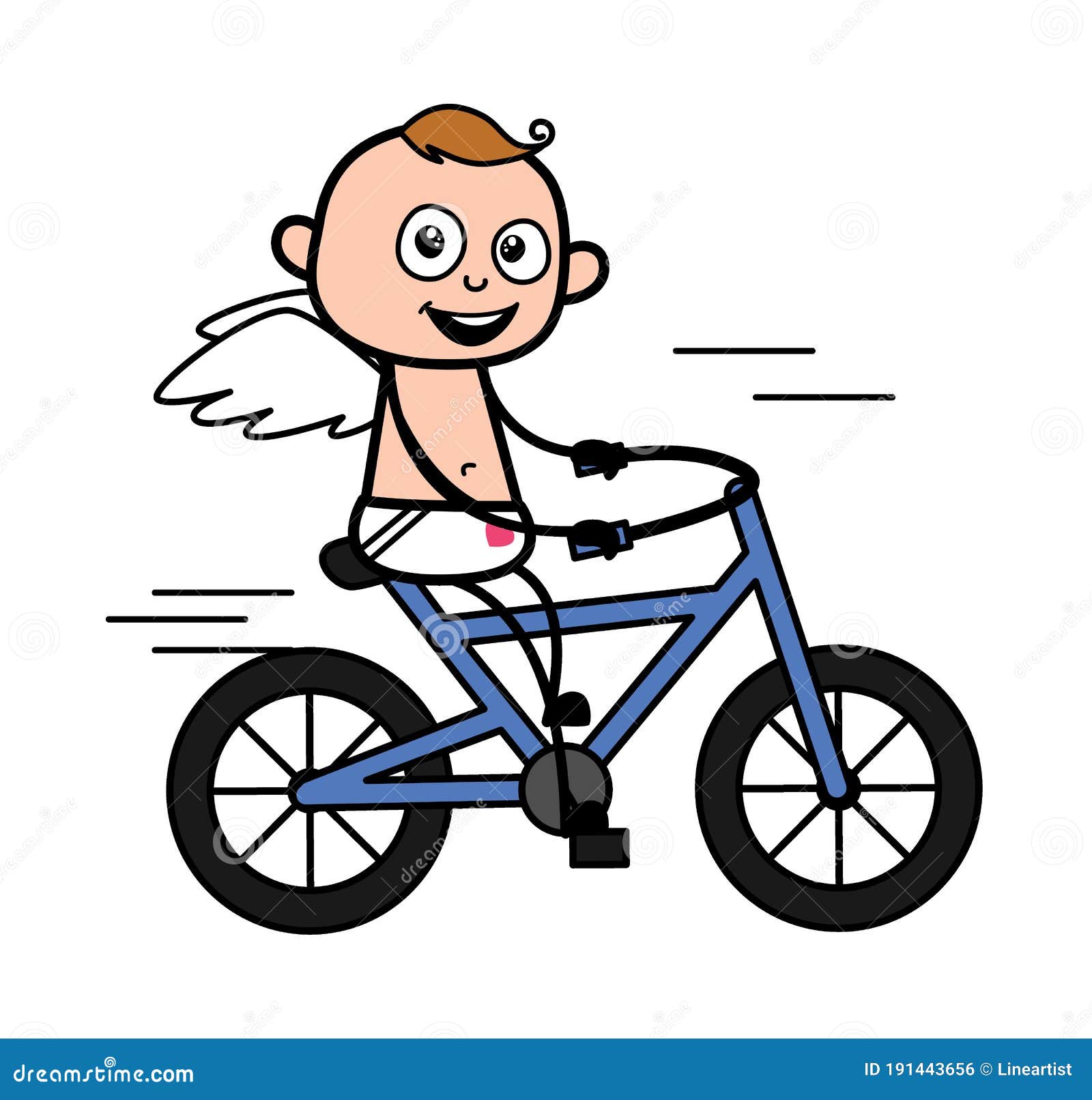 Cartoon Angel Riding Bicycle Stock Illustration - Illustration of ride ...