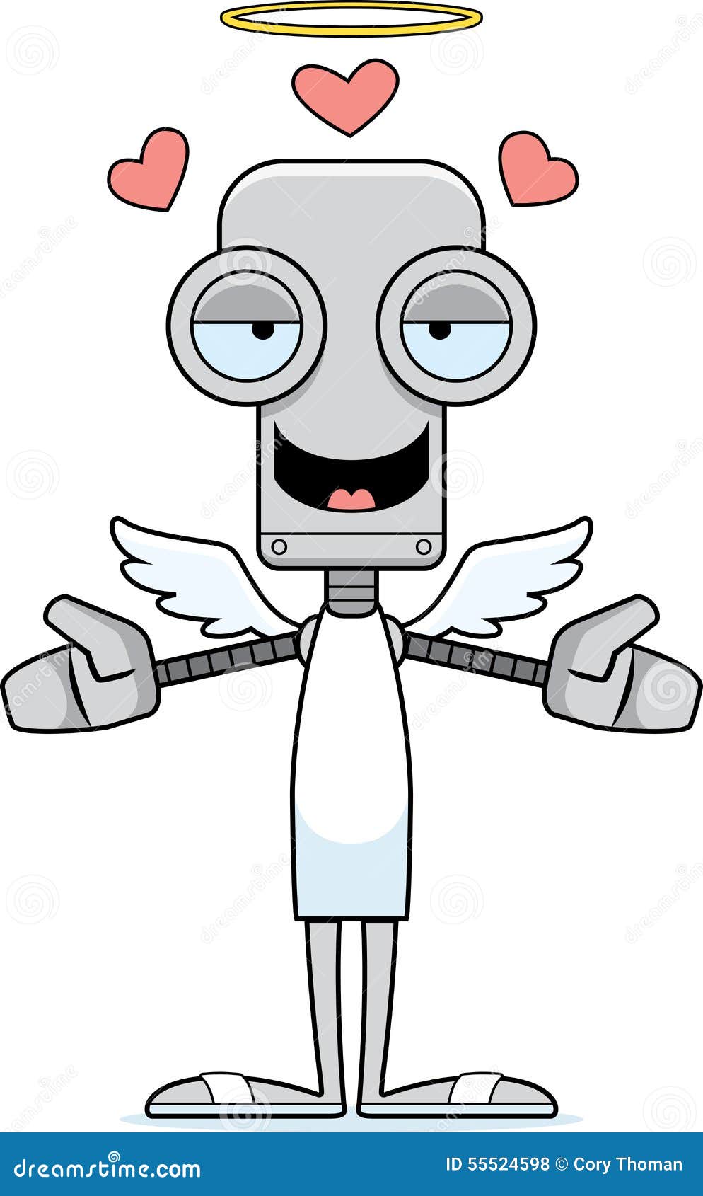 Cartoon Angel Robot Hug stock vector. Illustration of angel - 55524598