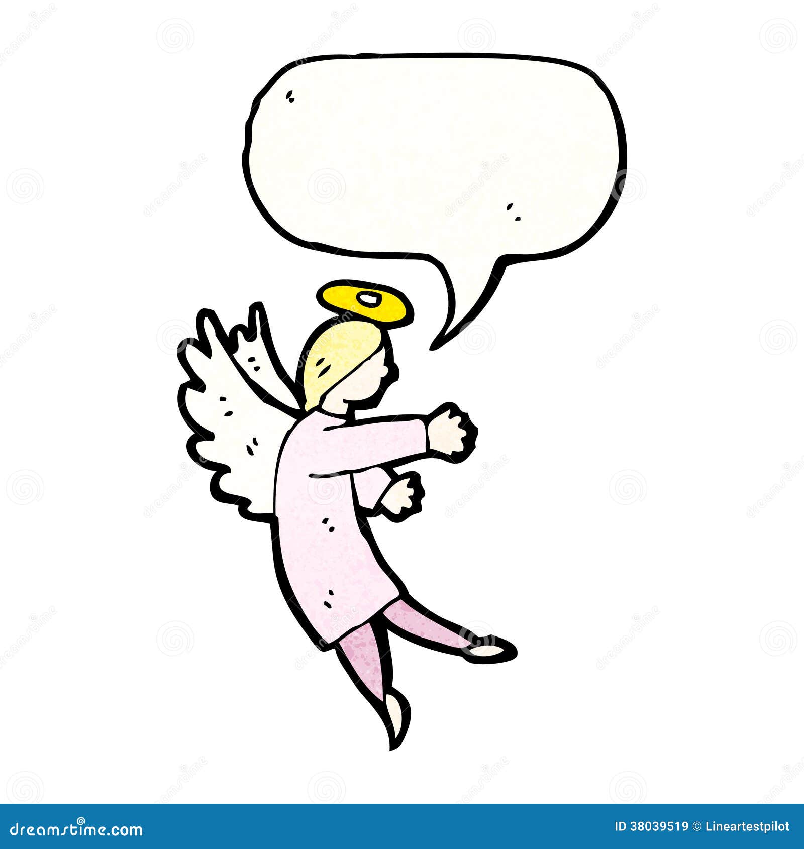 Cartoon Angel with Speech Bubble Stock Vector - Illustration of texture ...