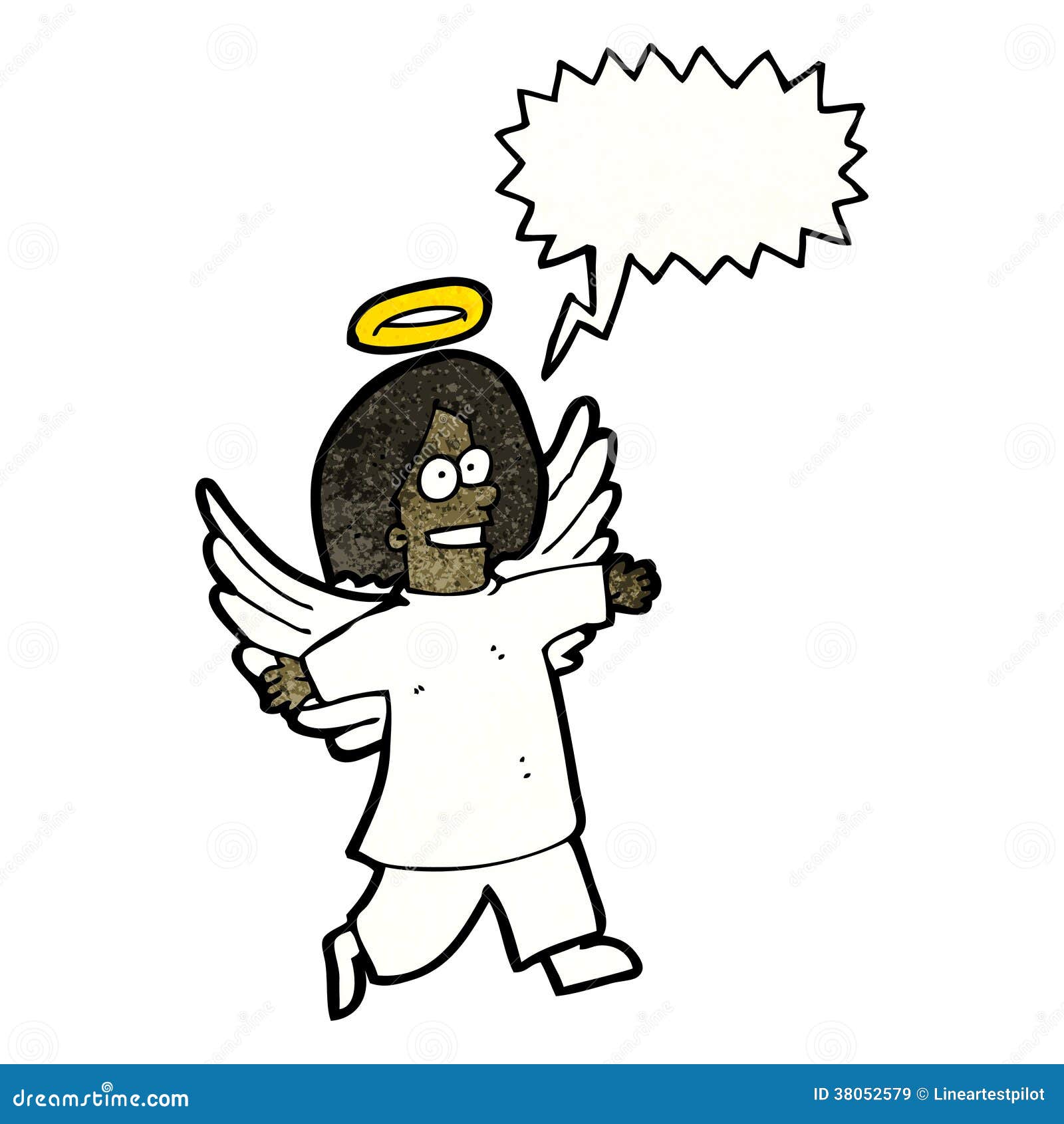 Cartoon Angel with Speech Bubble Stock Vector - Illustration of ...