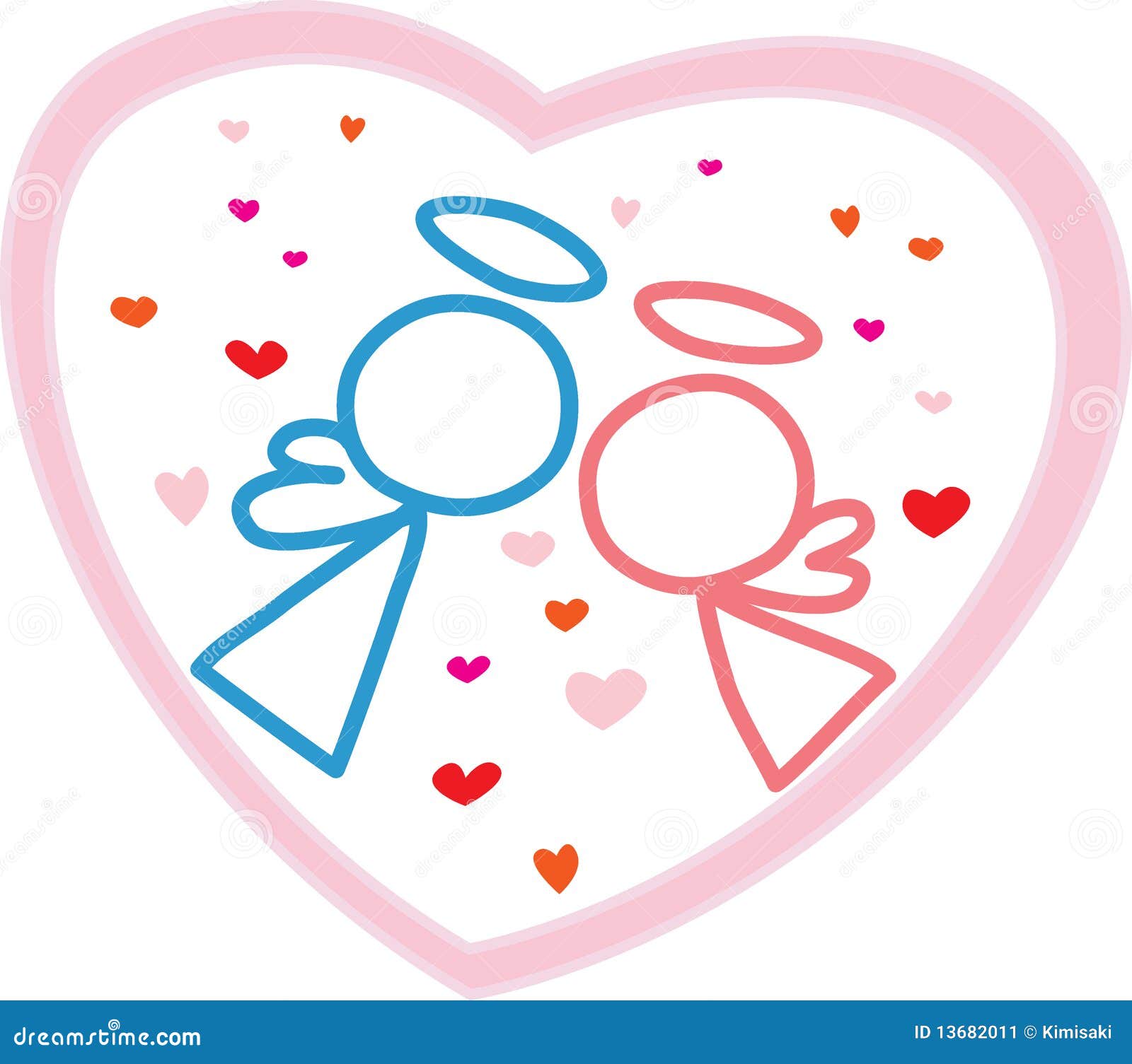 Cartoon angels couple stock vector. Illustration of female - 13682011
