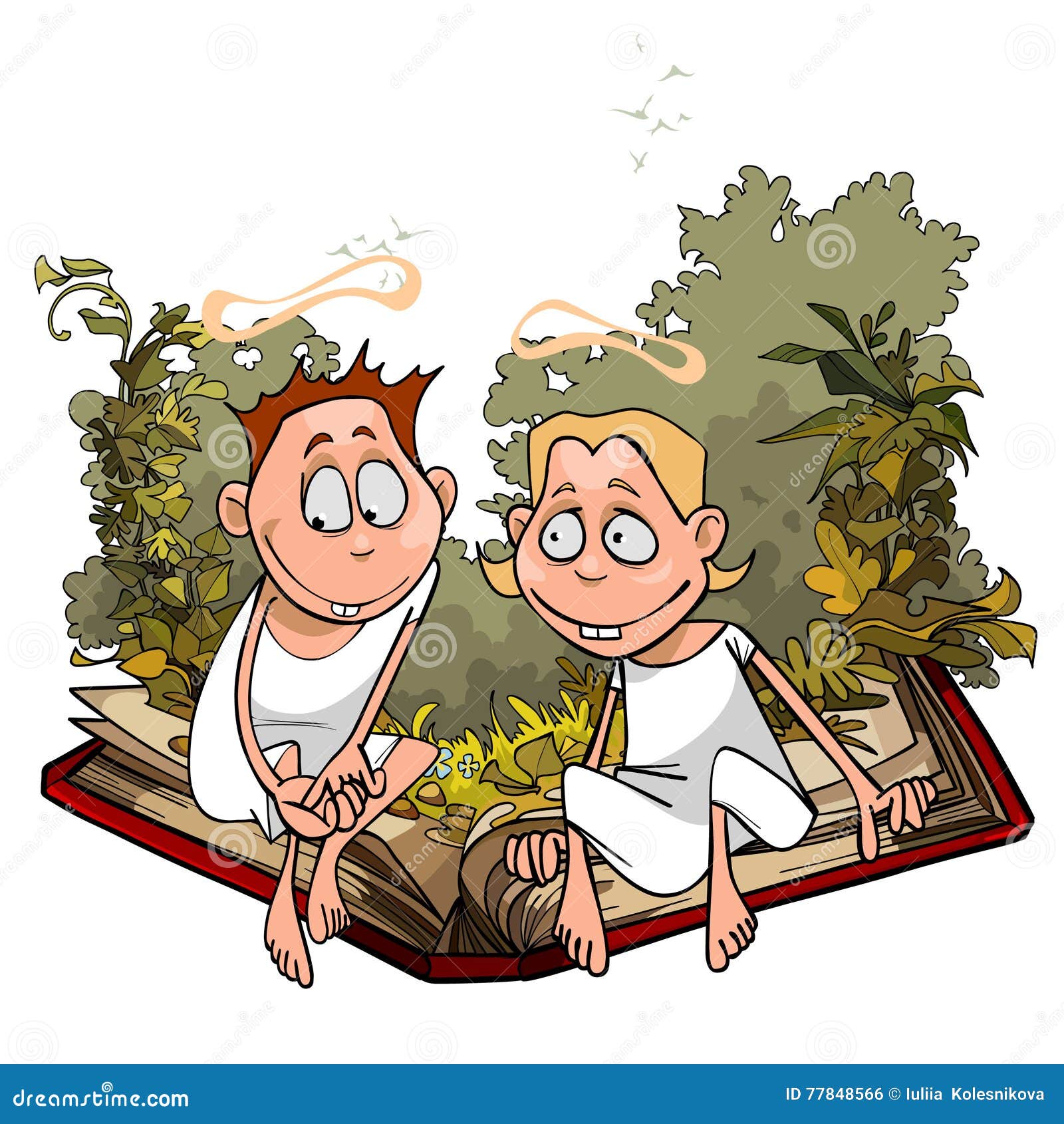 A Set Of Cartoon Angels. Cute Little Angels. Stock Photo ...