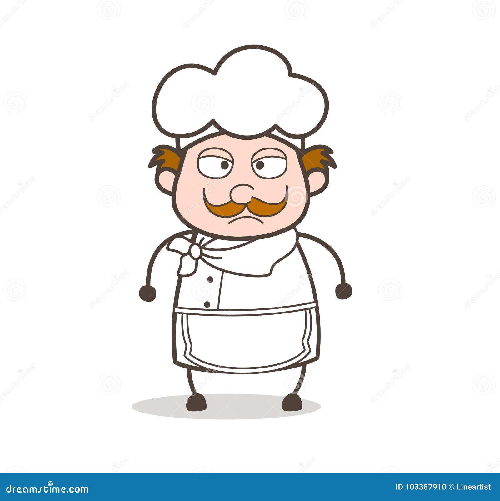 Rude Waiter Screaming Holding An Empty Tray Vector Cartoon Illustration ...